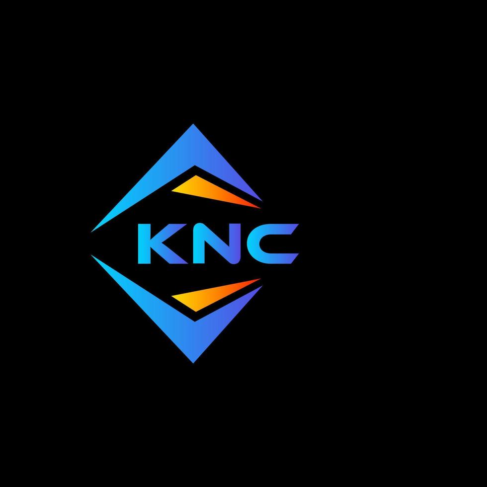 diseño de logotipo de tecnología abstracta knc sobre fondo negro. concepto de logotipo de letra ...