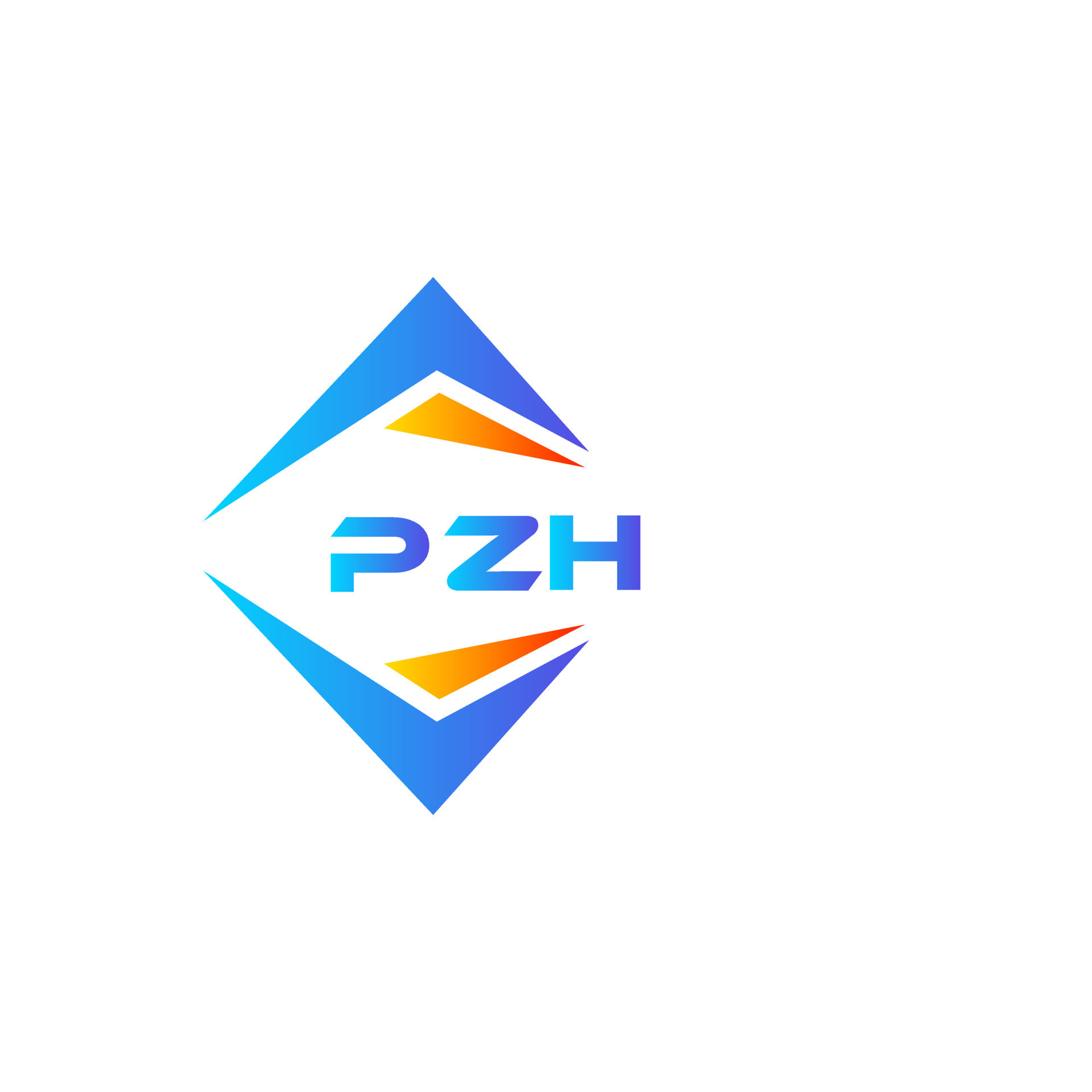 PZH abstract technology logo design on white background. PZH creative ...