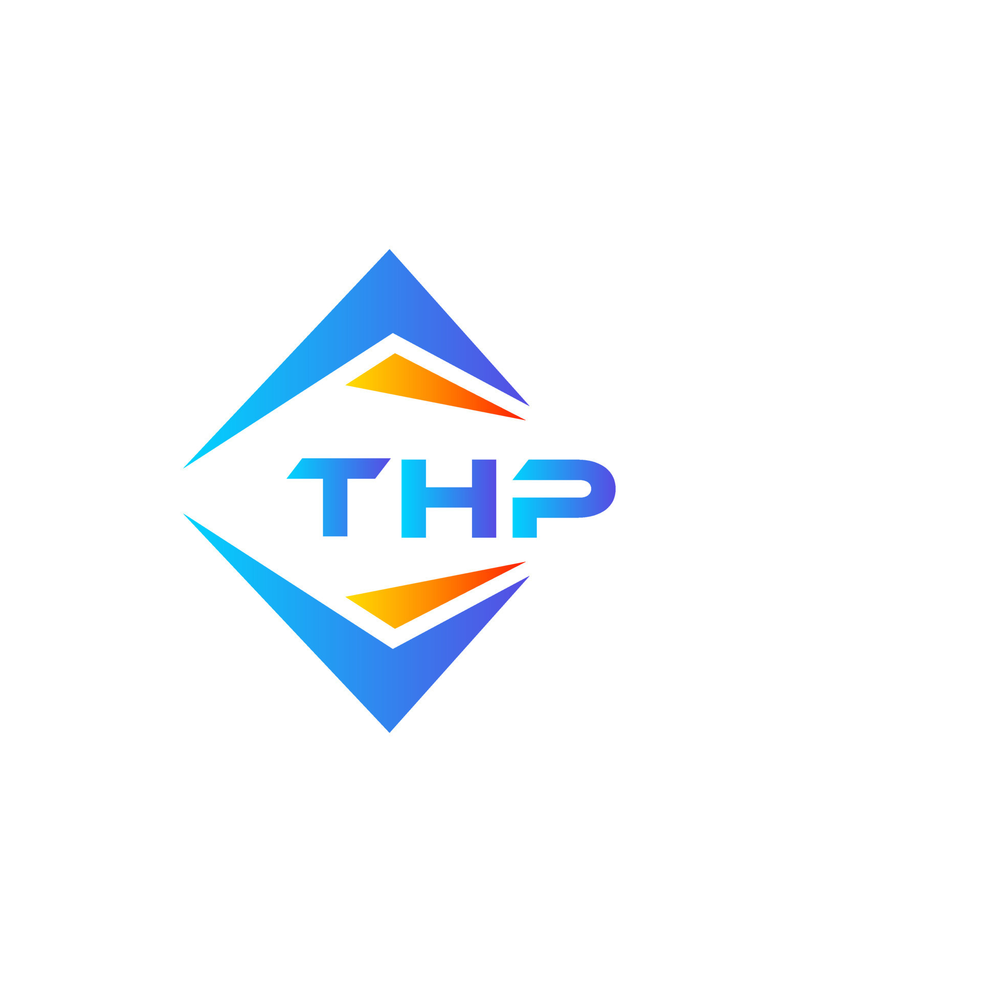 diseño de logotipo de tecnología abstracta thp sobre fondo blanco. concepto de logotipo de letra ...