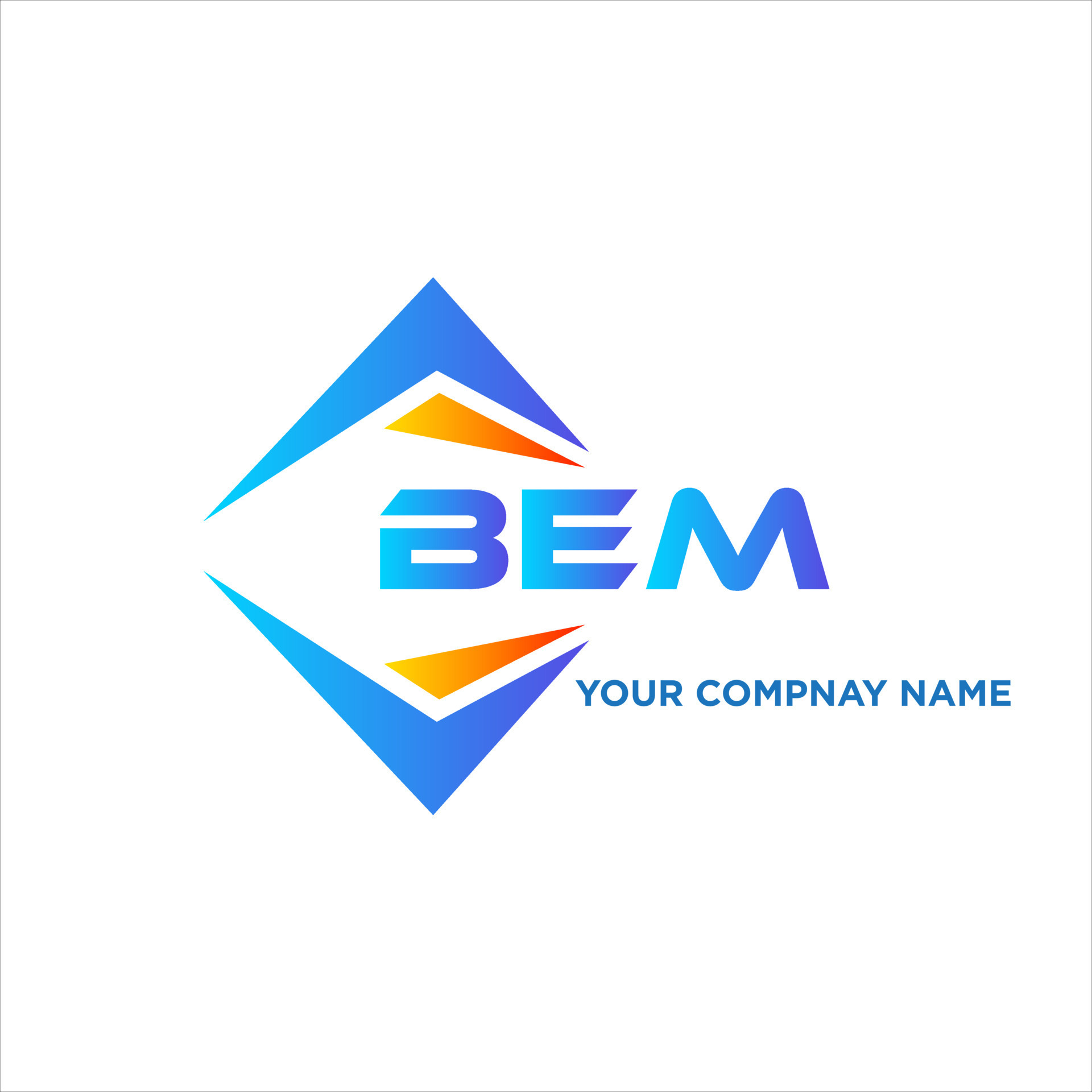 BEM abstract technology logo design on white background. BEM creative initials letter logo ...
