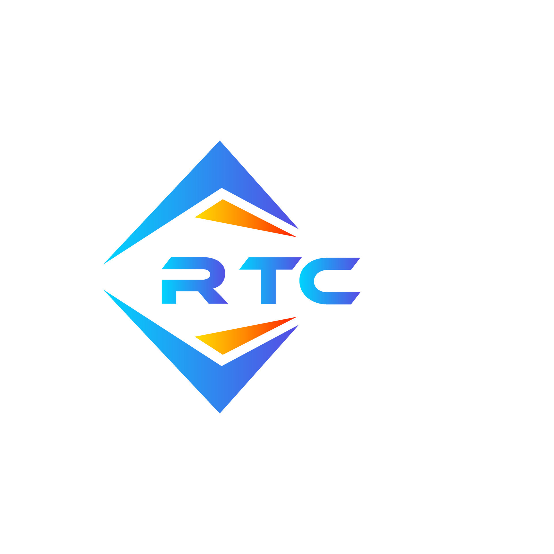 diseño de logotipo de tecnología abstracta rtc sobre fondo blanco. concepto de logotipo de letra ...