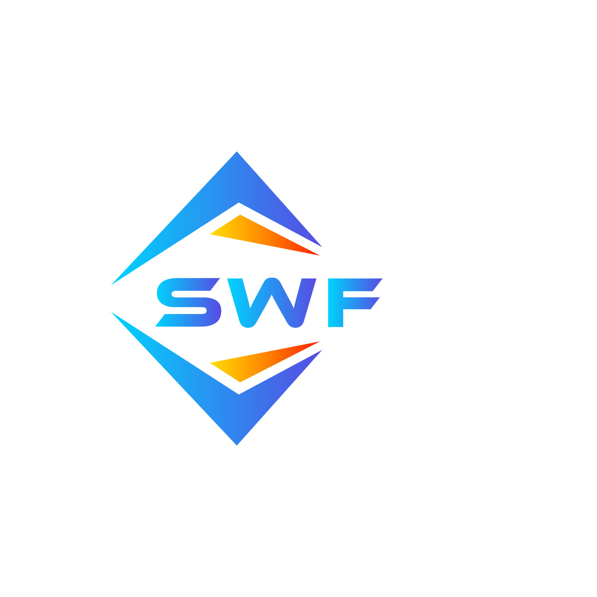 Swf Abstract Technology Logo Design On White Background Swf Creative Initials Letter Logo