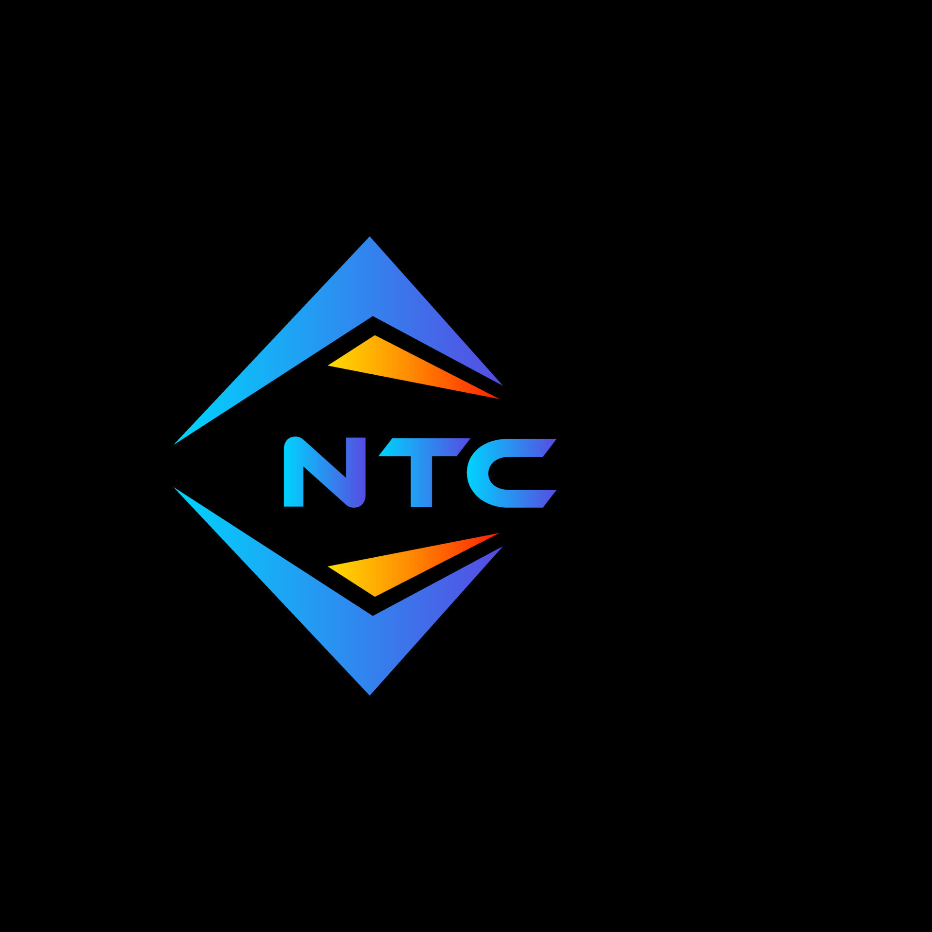 NTC abstract technology logo design on Black background. NTC creative ...