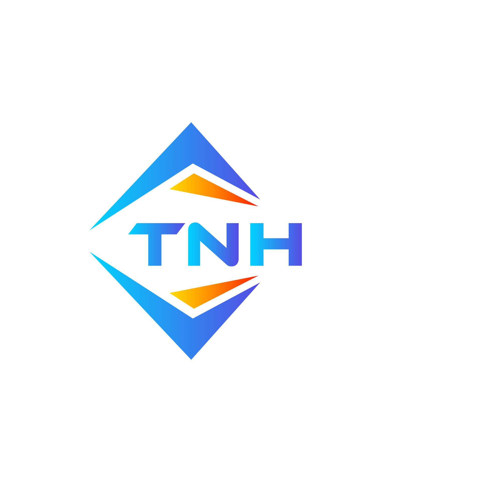 tnh diseño de logotipo de tecnología abstracta sobre fondo blanco. concepto de logotipo de letra ...