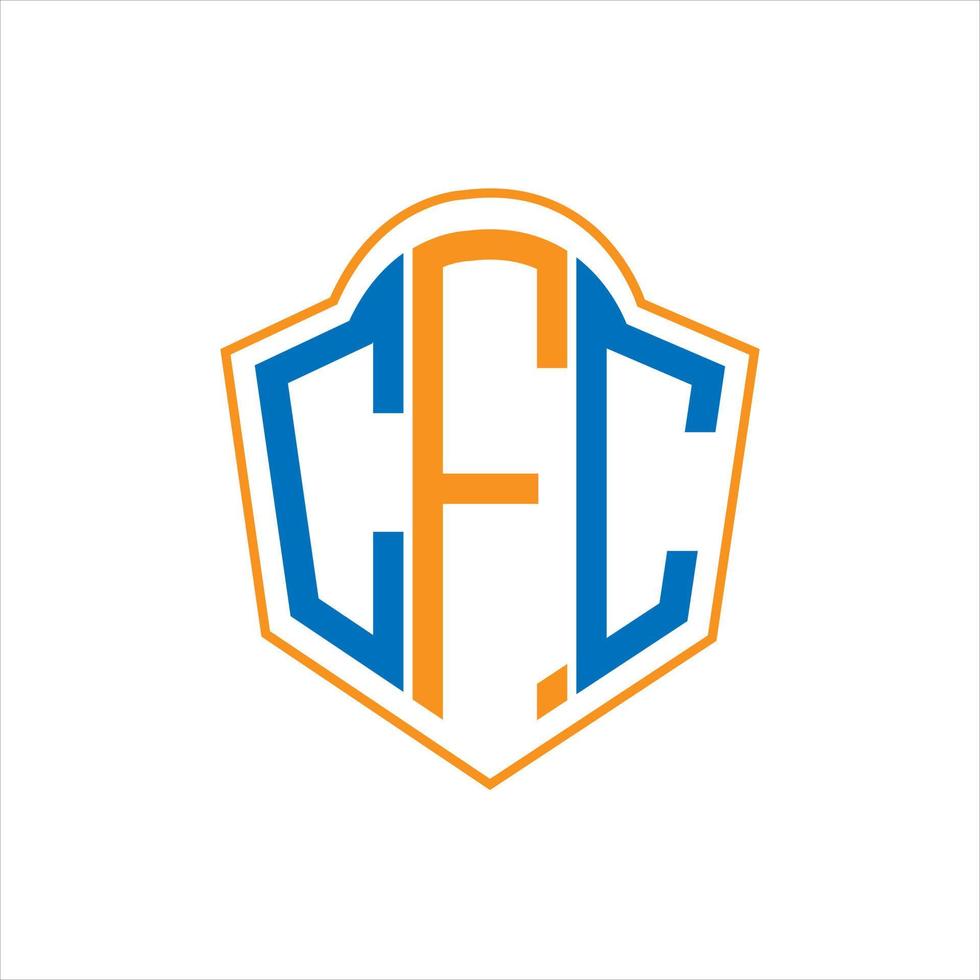diseño de logotipo de escudo de monograma abstracto cfc sobre fondo blanco. logotipo de la letra ...