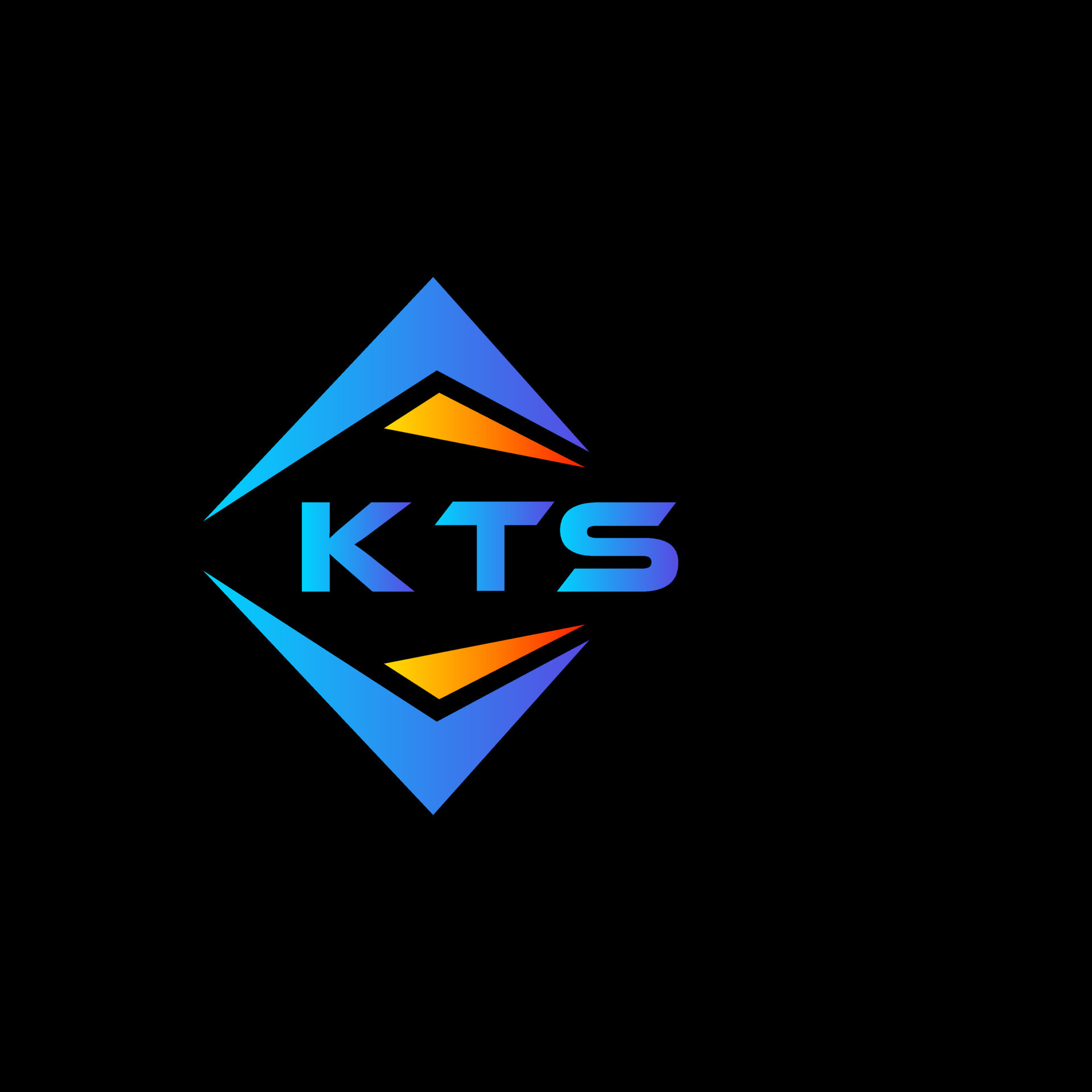 diseño de logotipo de tecnología abstracta kts sobre fondo negro. concepto de logotipo de letra ...
