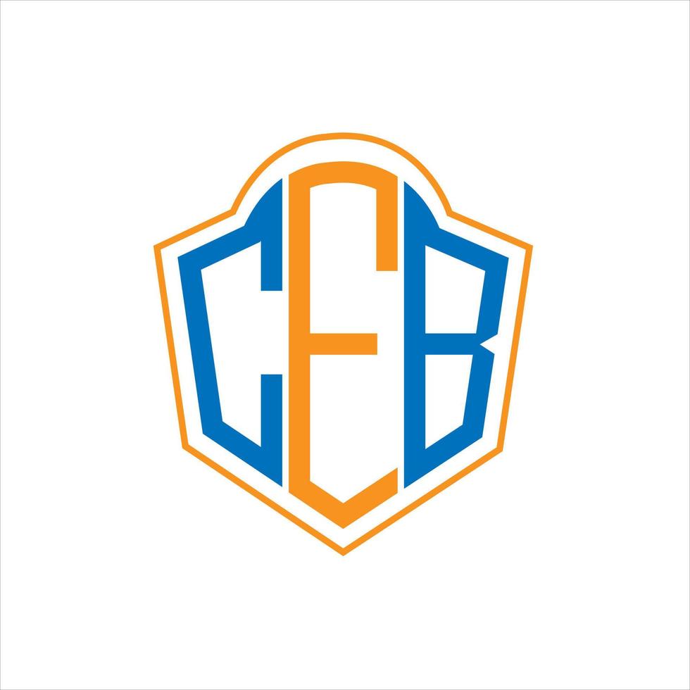 diseño de logotipo de escudo de monograma abstracto ceb sobre fondo ... diseño de logotipo de escudo de monograma abstracto ceb sobre fondo ...