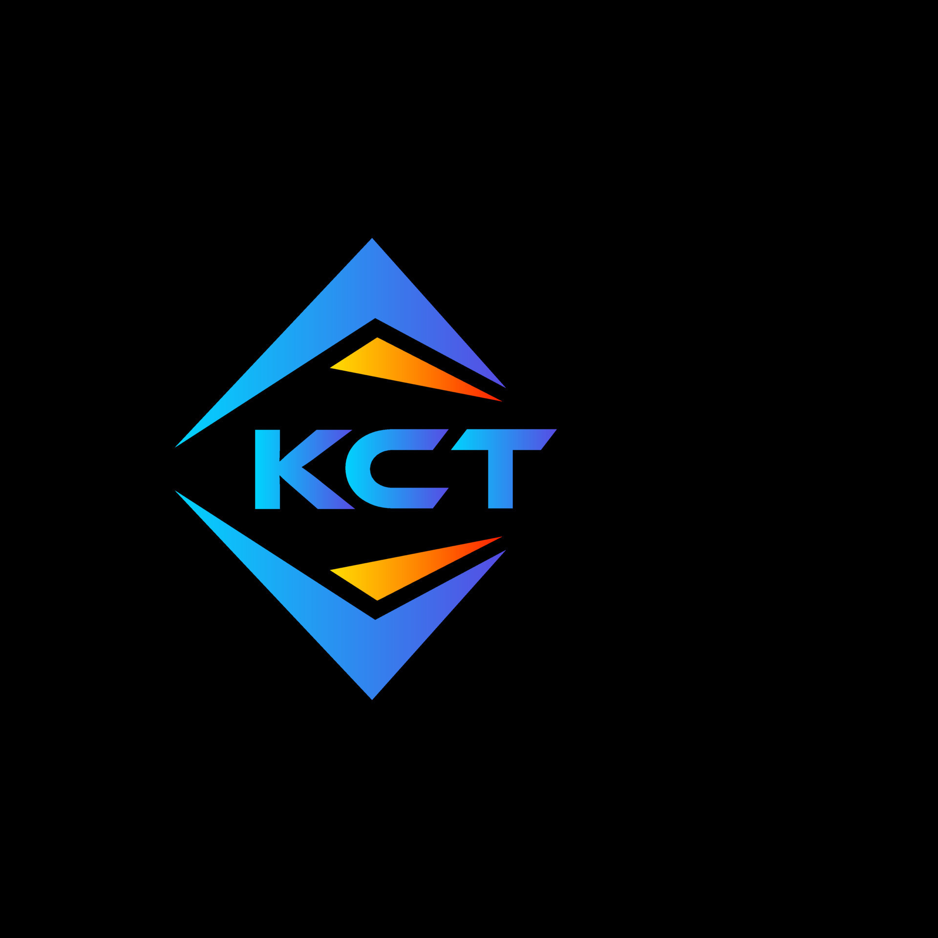 KCT abstract technology logo design on Black background. KCT creative initials letter logo ...