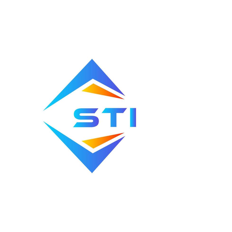 diseño de logotipo de tecnología abstracta sti sobre fondo blanco. concepto de logotipo de letra ...