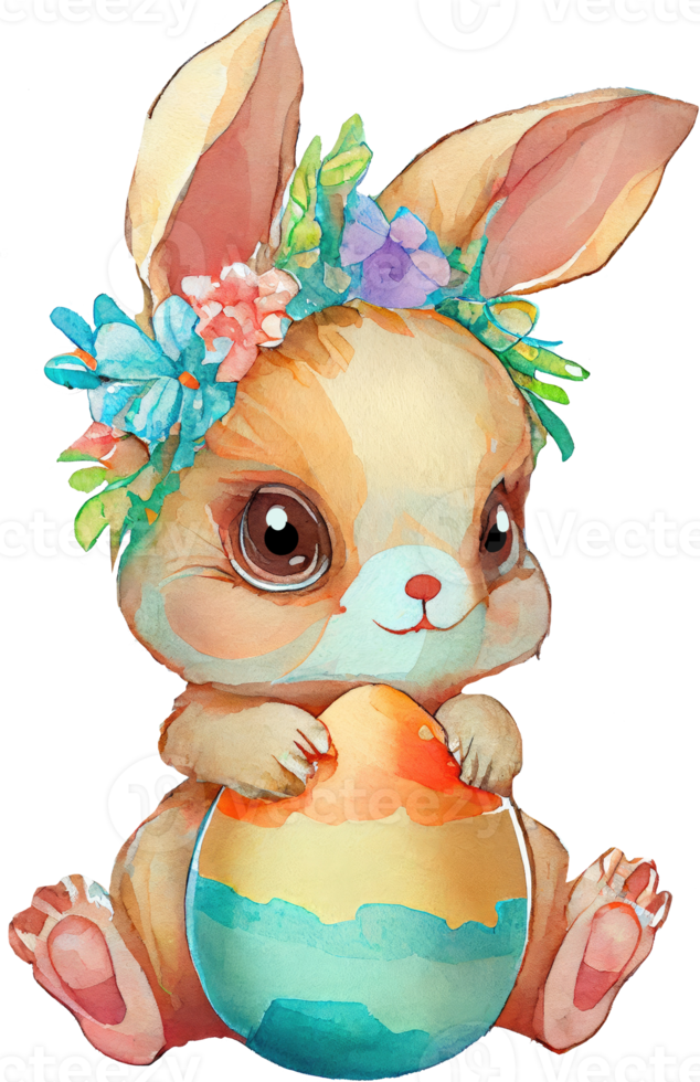 Cute Easter Bunny Watercolor 19152410 PNG