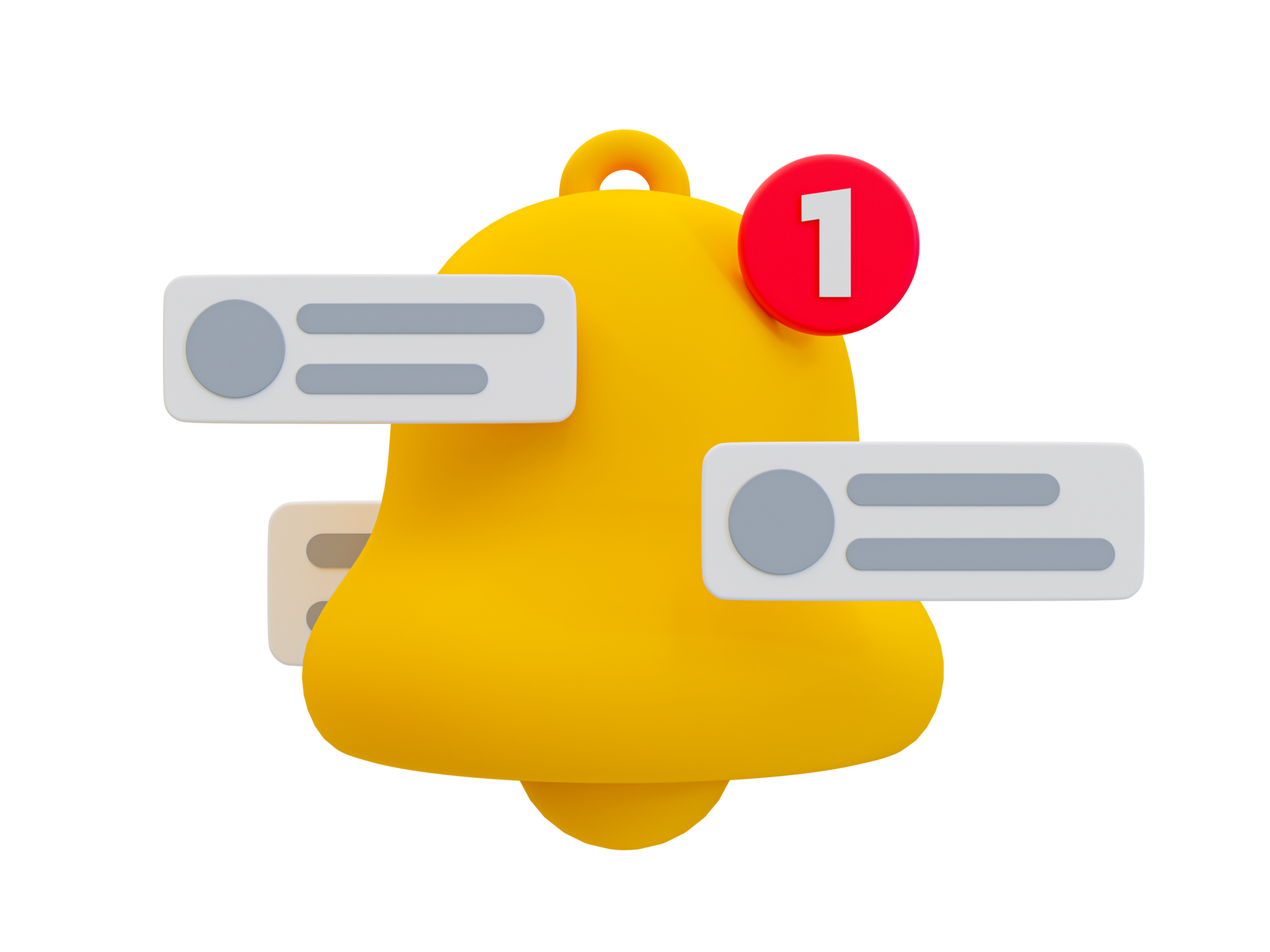 3d Minimal Notify Of Unread Messages Social Media Chat Message Notification Bell Icon With A