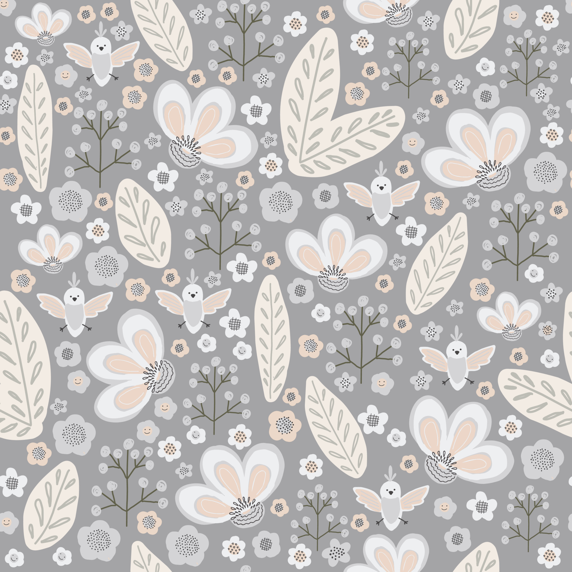 spring seamless pattern children's cute. floral seamless pattern with ...