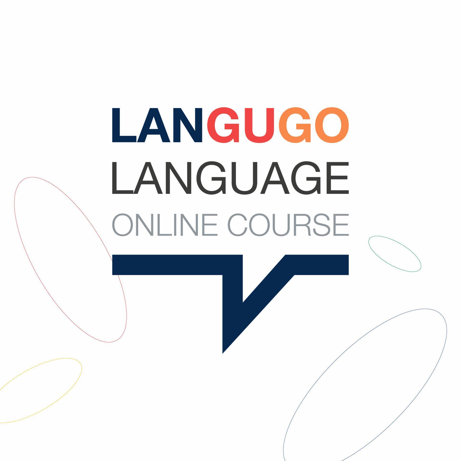 Logotipo icónico del curso de idiomas en línea 'langugo'. lengua ...