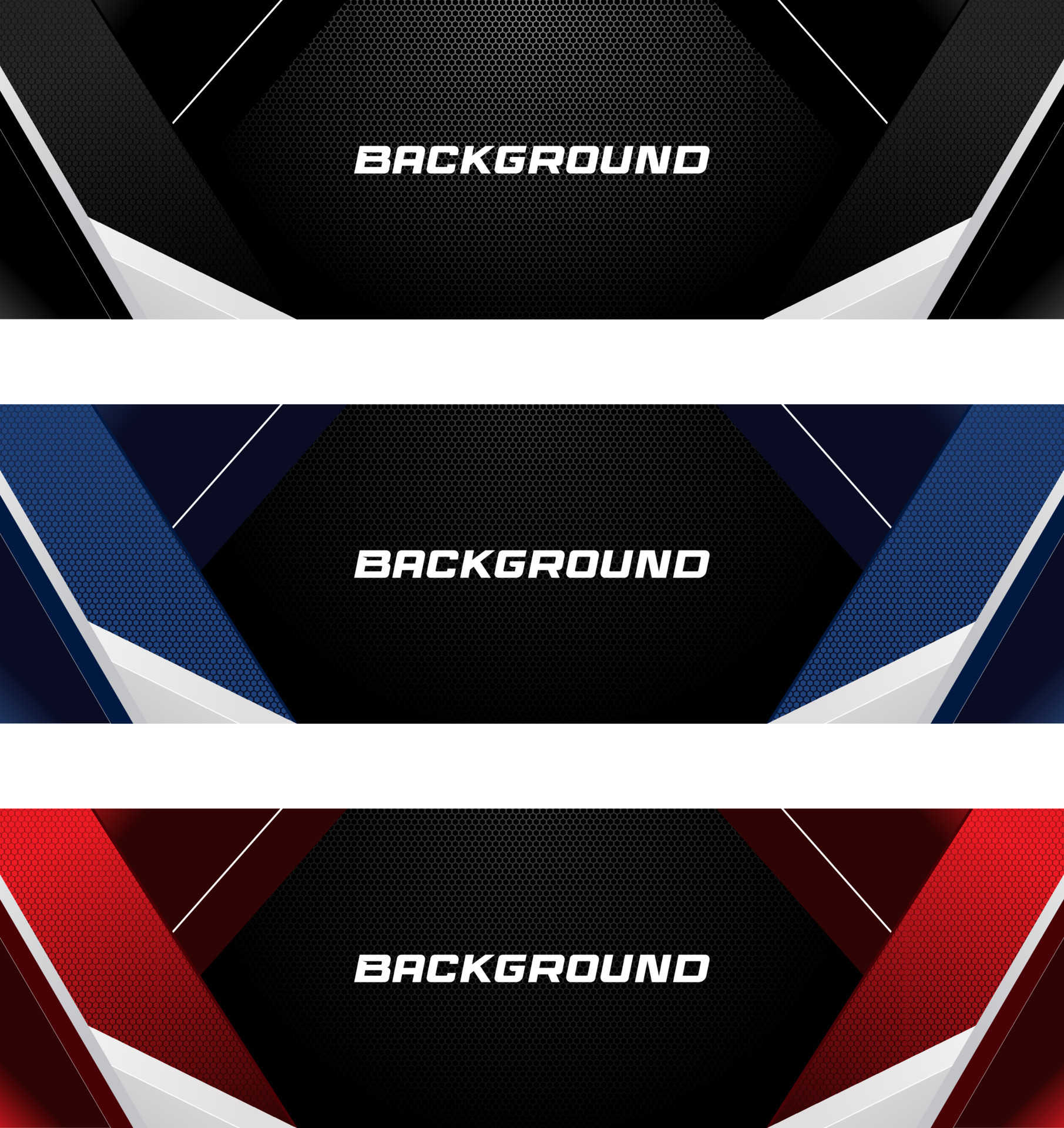 Vector illustration of banners or website headers with abstract ...