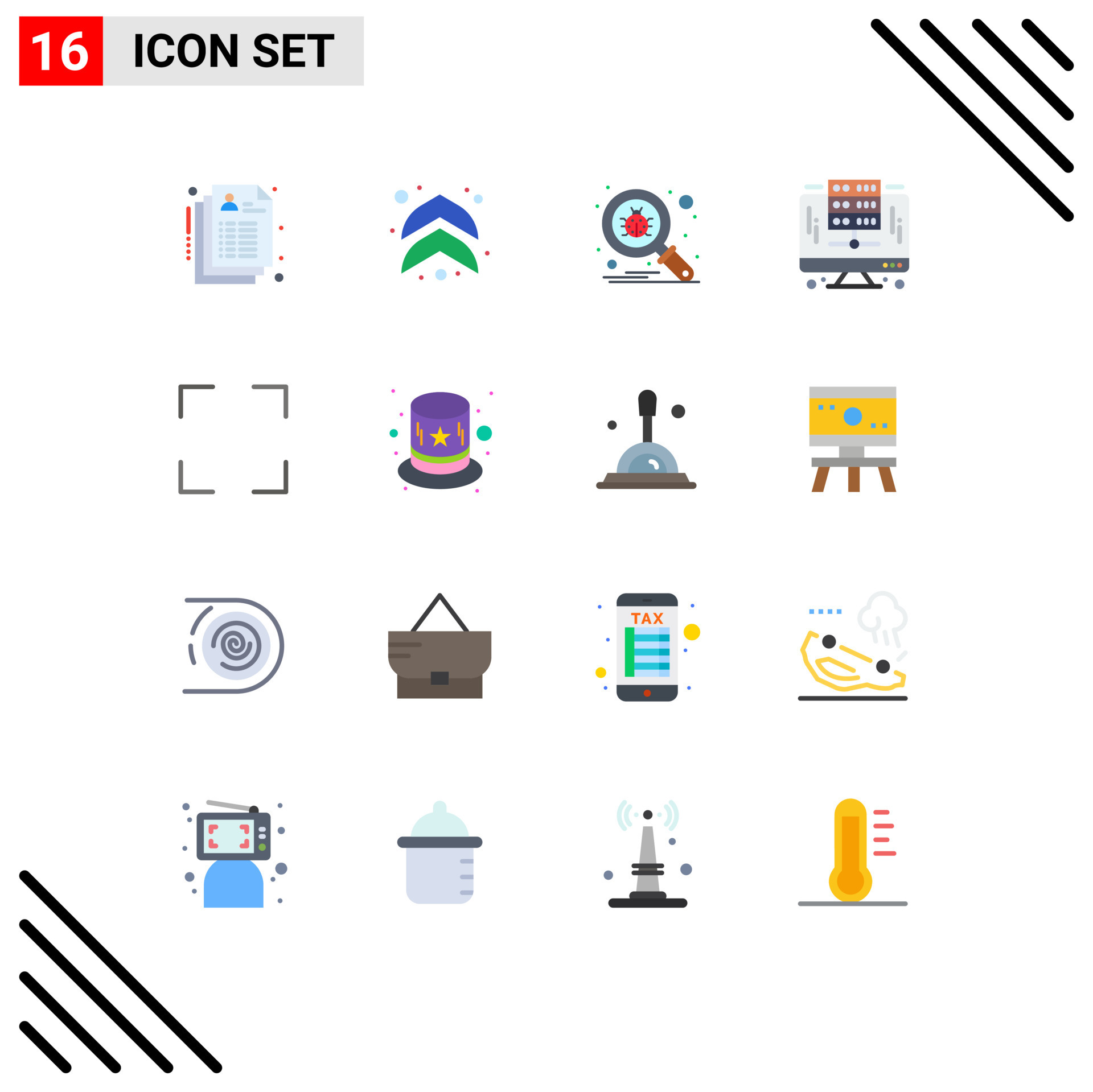 Stock Vector Icon Pack of 16 Line Signs and Symbols for screen full ... Stock Vector Icon Pack of 16 Line Signs and Symbols for screen full ...
