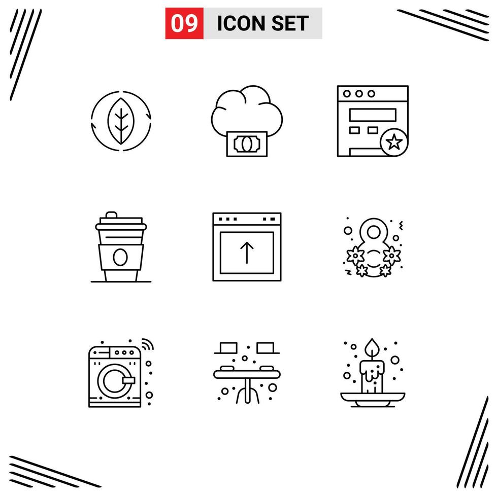 User Interface Pack Of 9 Basic Outlines Of Website Browser Bookmark