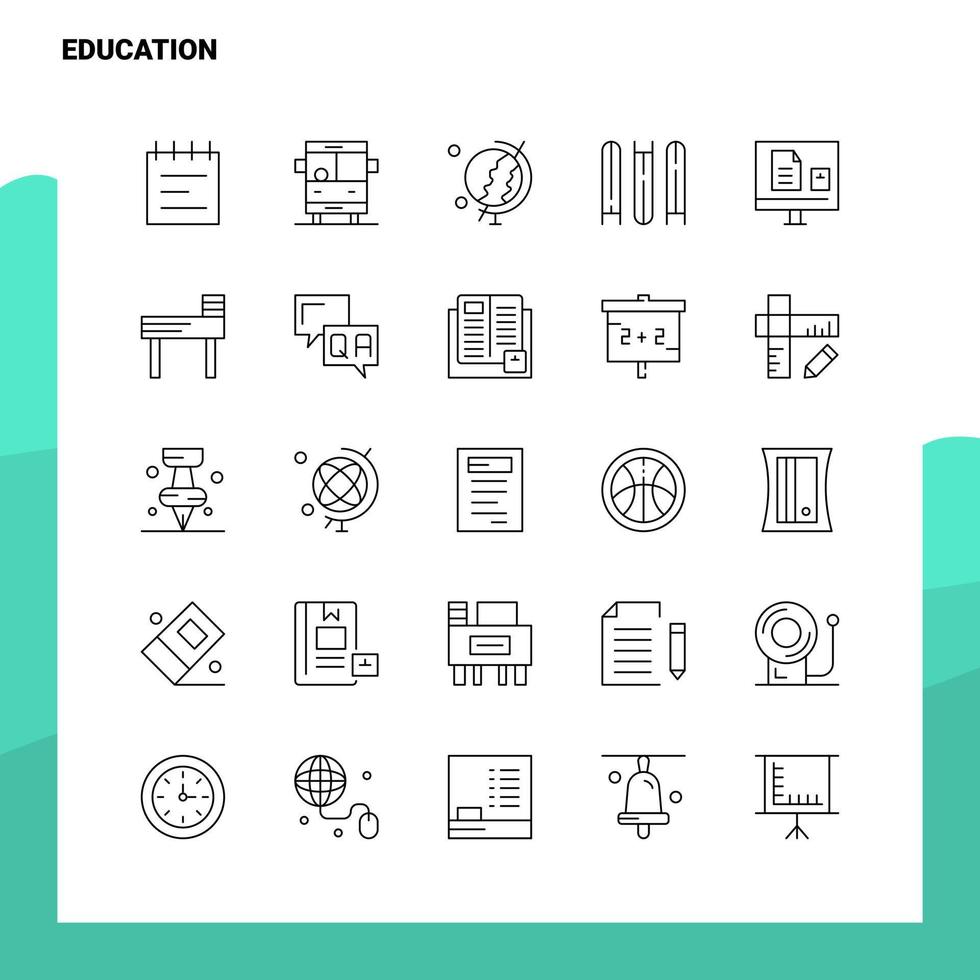 Set Of Education Line Icon Set 25 Icons Vector Minimalism Style Design Black Icons Set Linear