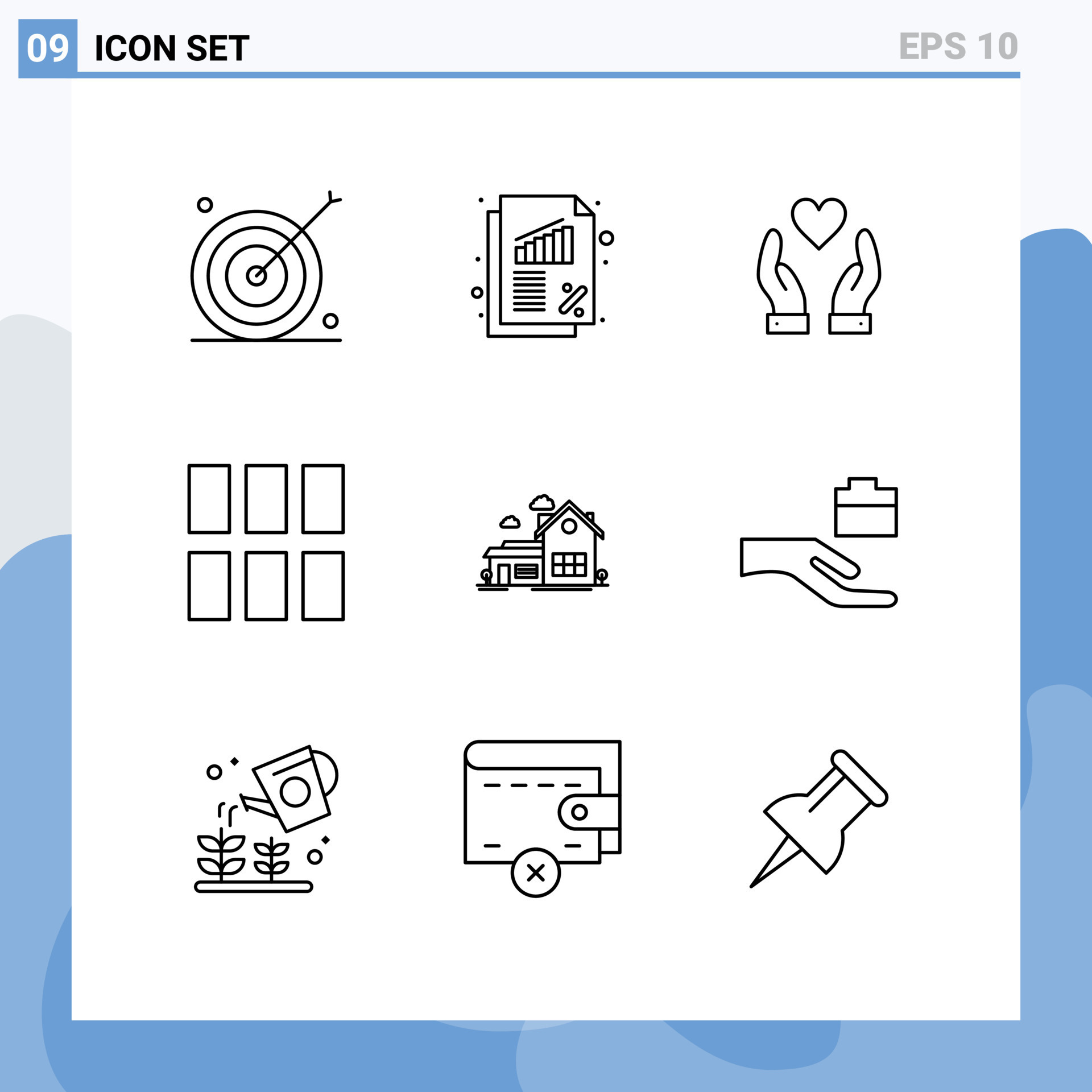 Pack Of 9 Creative Outlines Of House Layout Rate Image Editing Editable Vector Design Elements