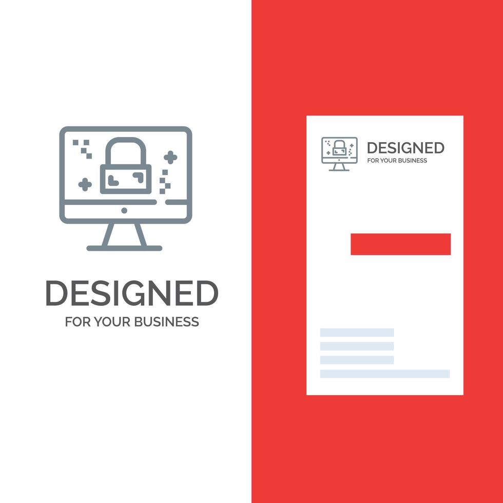 Dmca Protection Monitor Screen Lock Grey Logo Design and Business Card ... Dmca Protection Monitor Screen Lock Grey Logo Design and Business Card ...