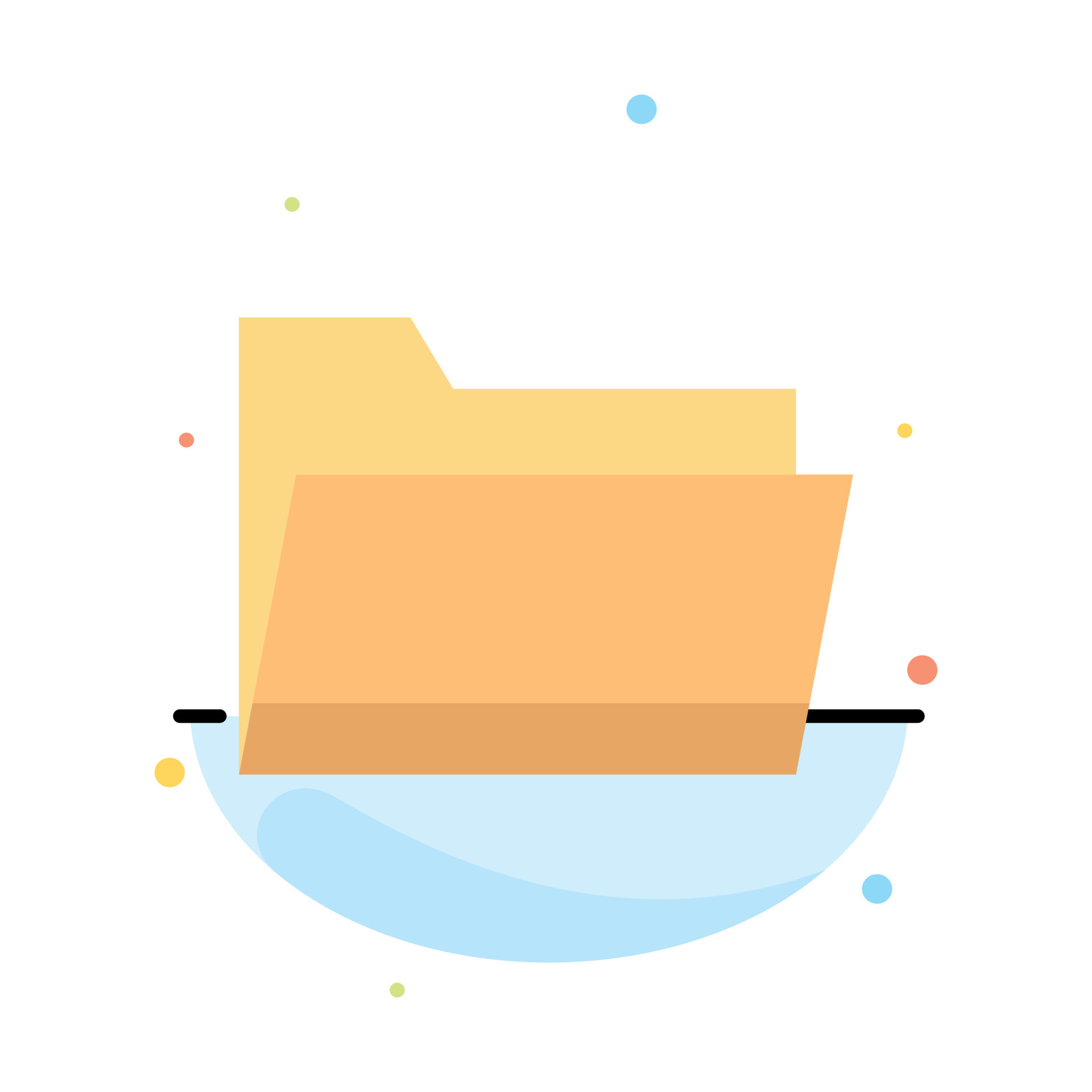 Folder Open Data Storage Abstract Flat Color Icon Template 19166191