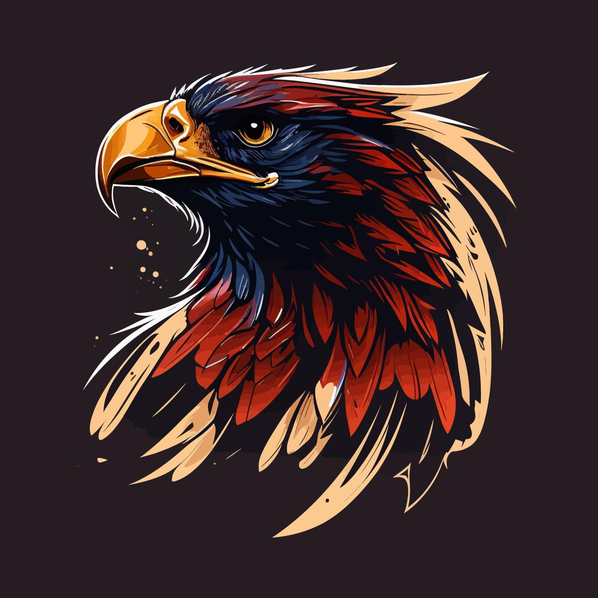 Eagle Head Eagle Logo Symbol - Gaming Logo Elegant Element for Brand - Eagle Abstract Symbols ...