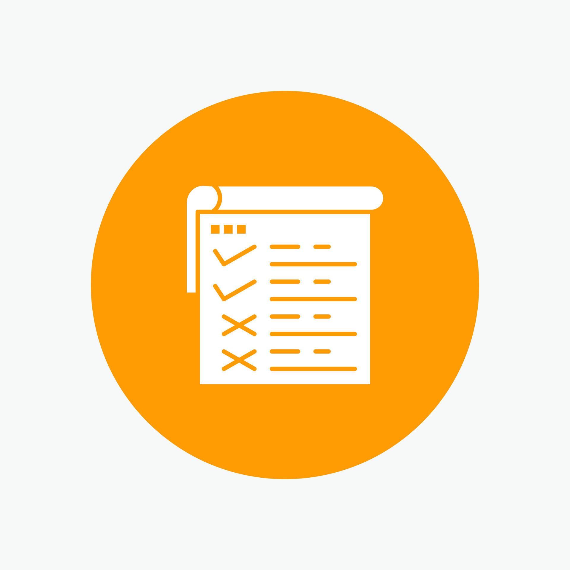 Checklist Testing Report Qa White Glyph Icon 19169609 Vector Art At