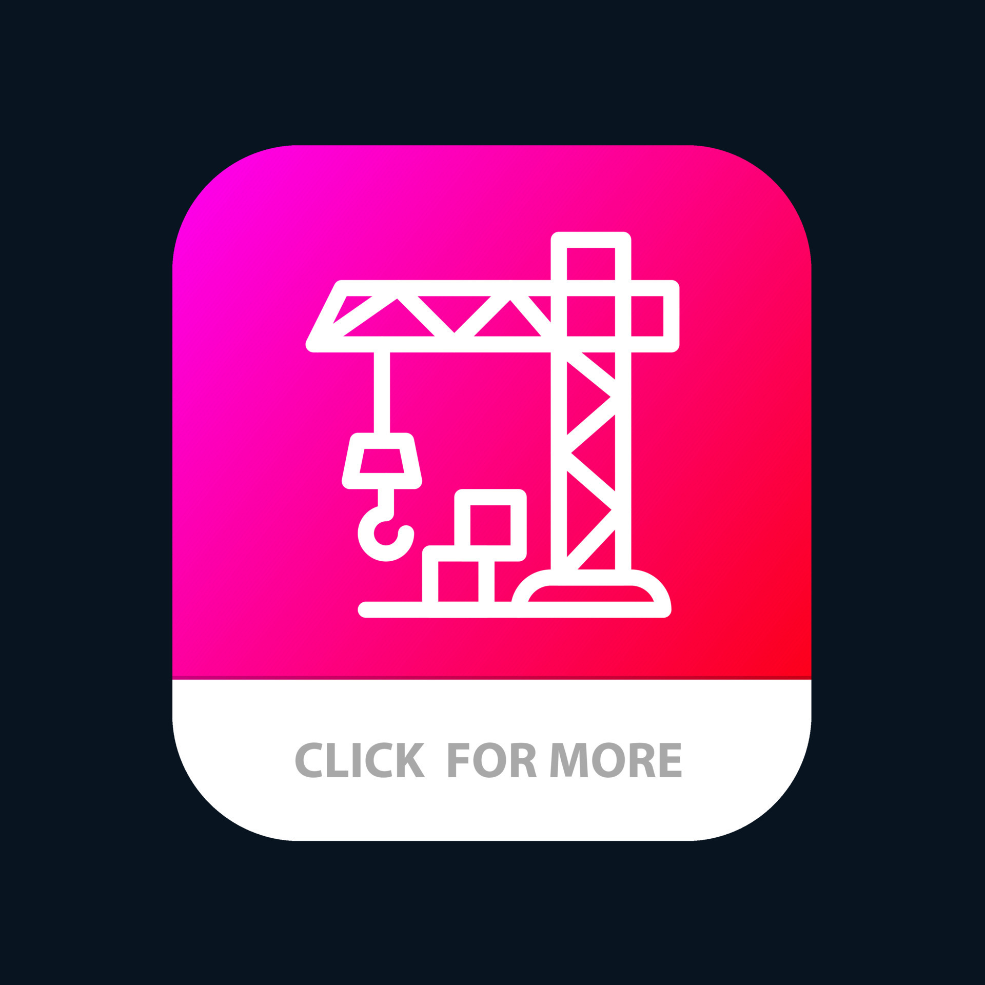 Architecture Construction Crane Mobile App Button Android And Ios Line Version 19170084 Vector