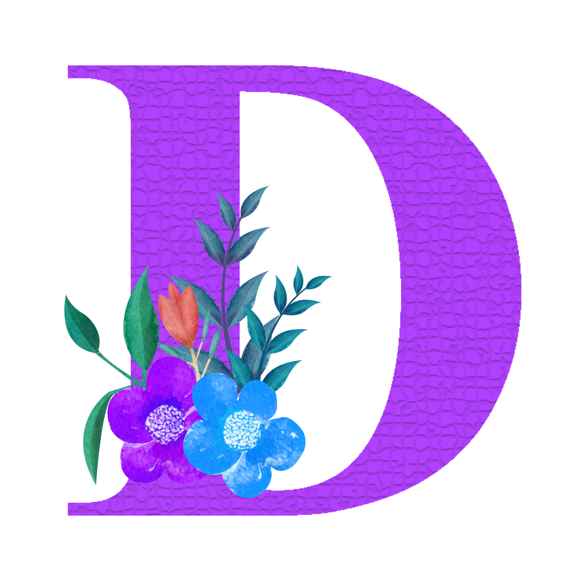 clipart de alfabeto floral, design de clipart de letras botânicas ...