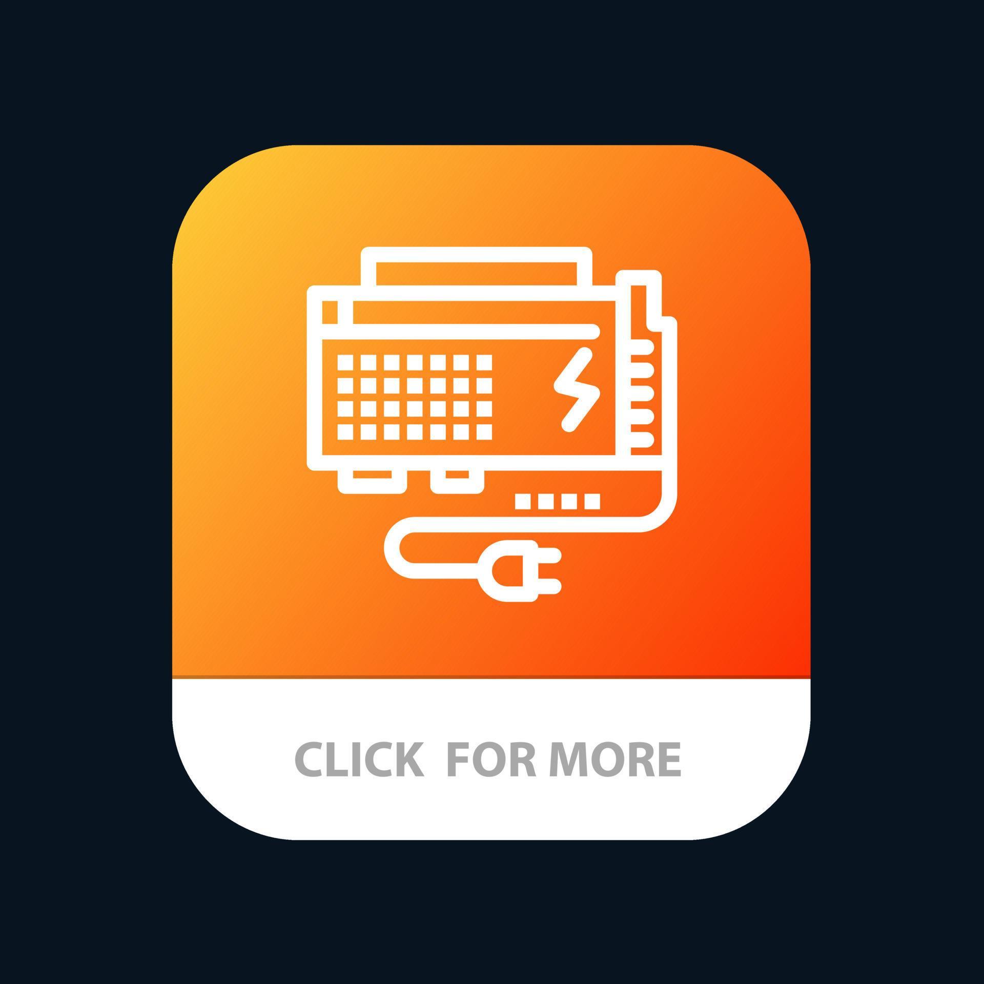 Apc Battery Computer Power Source Mobile App Button Android And Ios Line Version 19170607 Vector