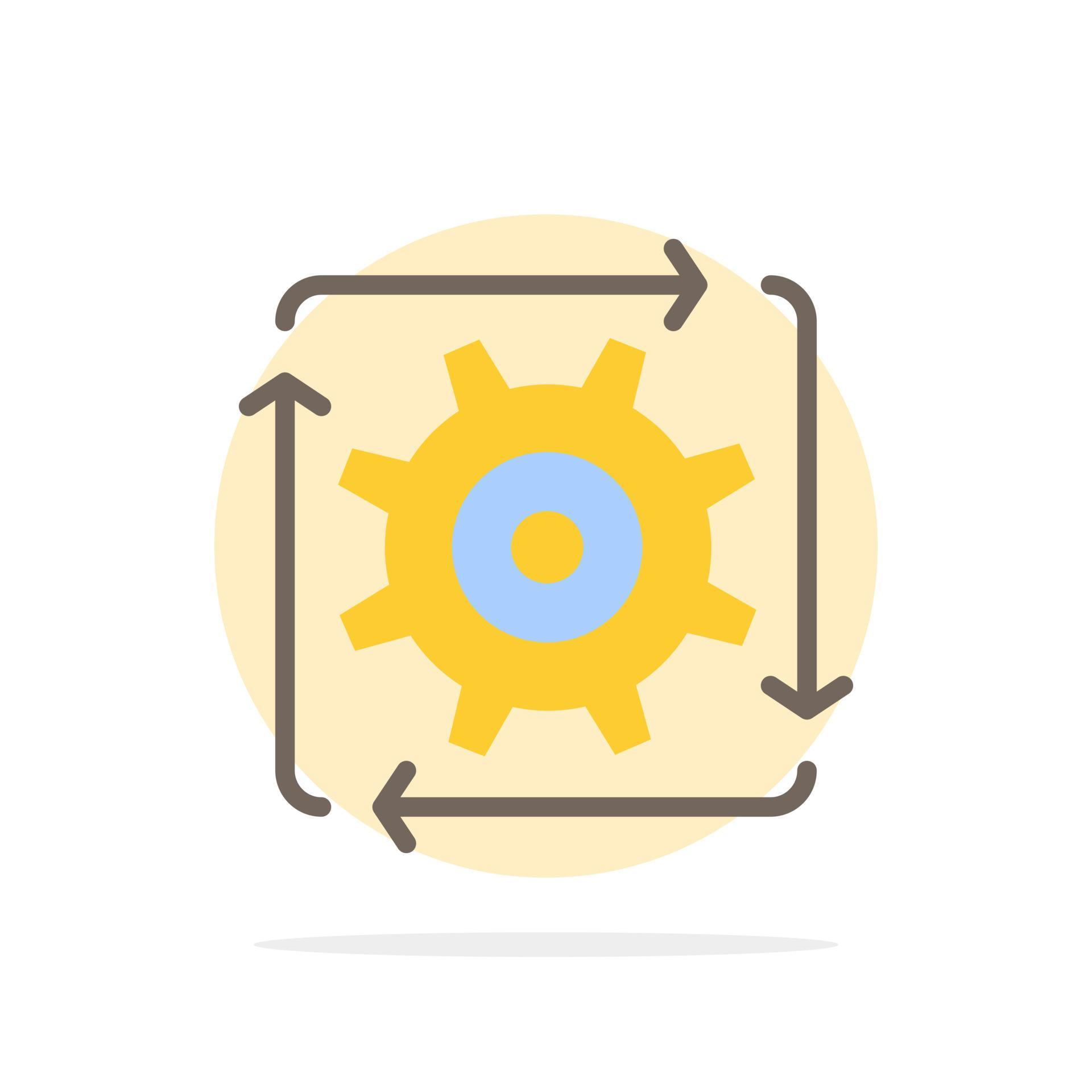 Workflow Automation Development Flow Operation Abstract Circle Background Flat Color Icon