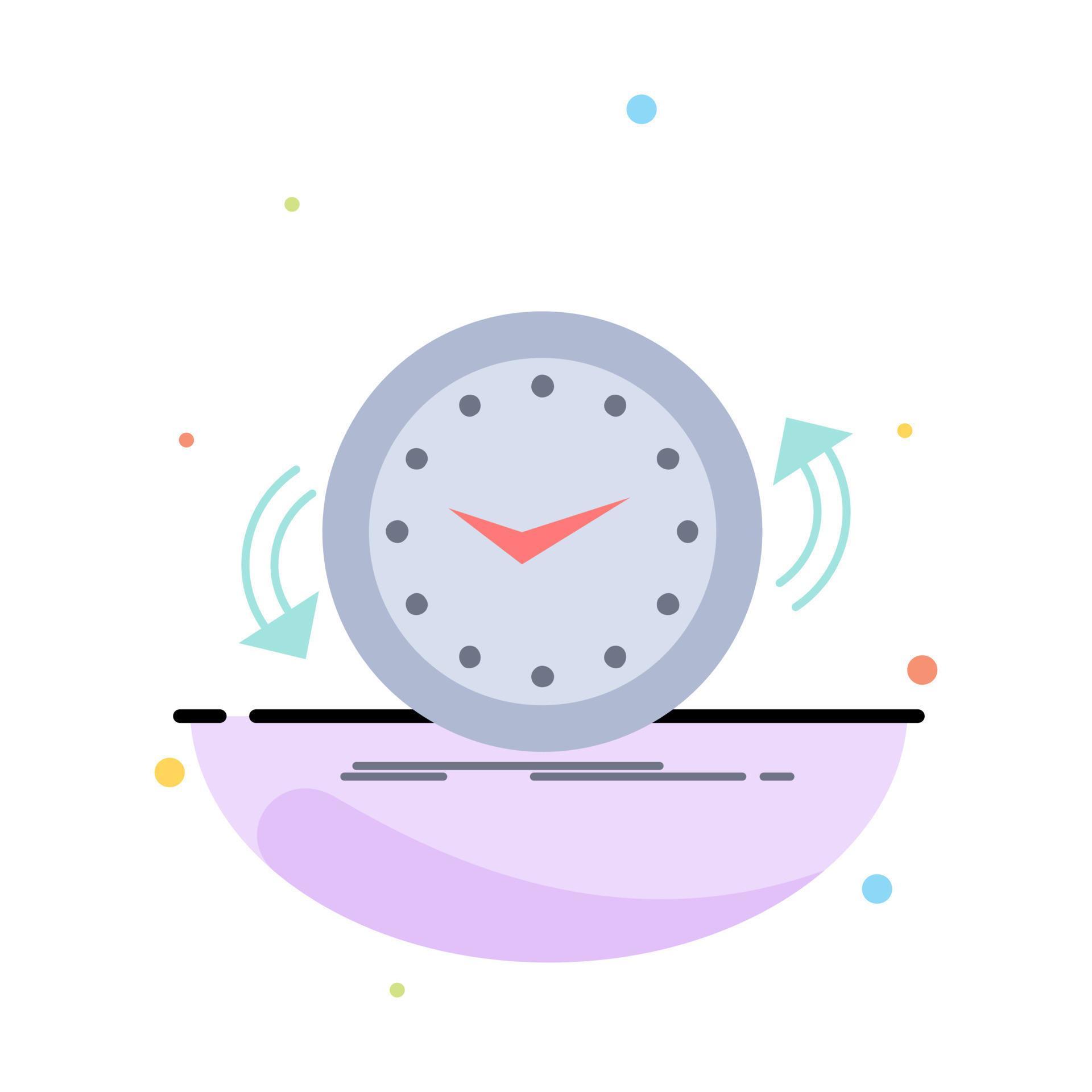 Backup clock clockwise counter time Flat Color Icon Vector 19171449 Vector Art at Vecteezy