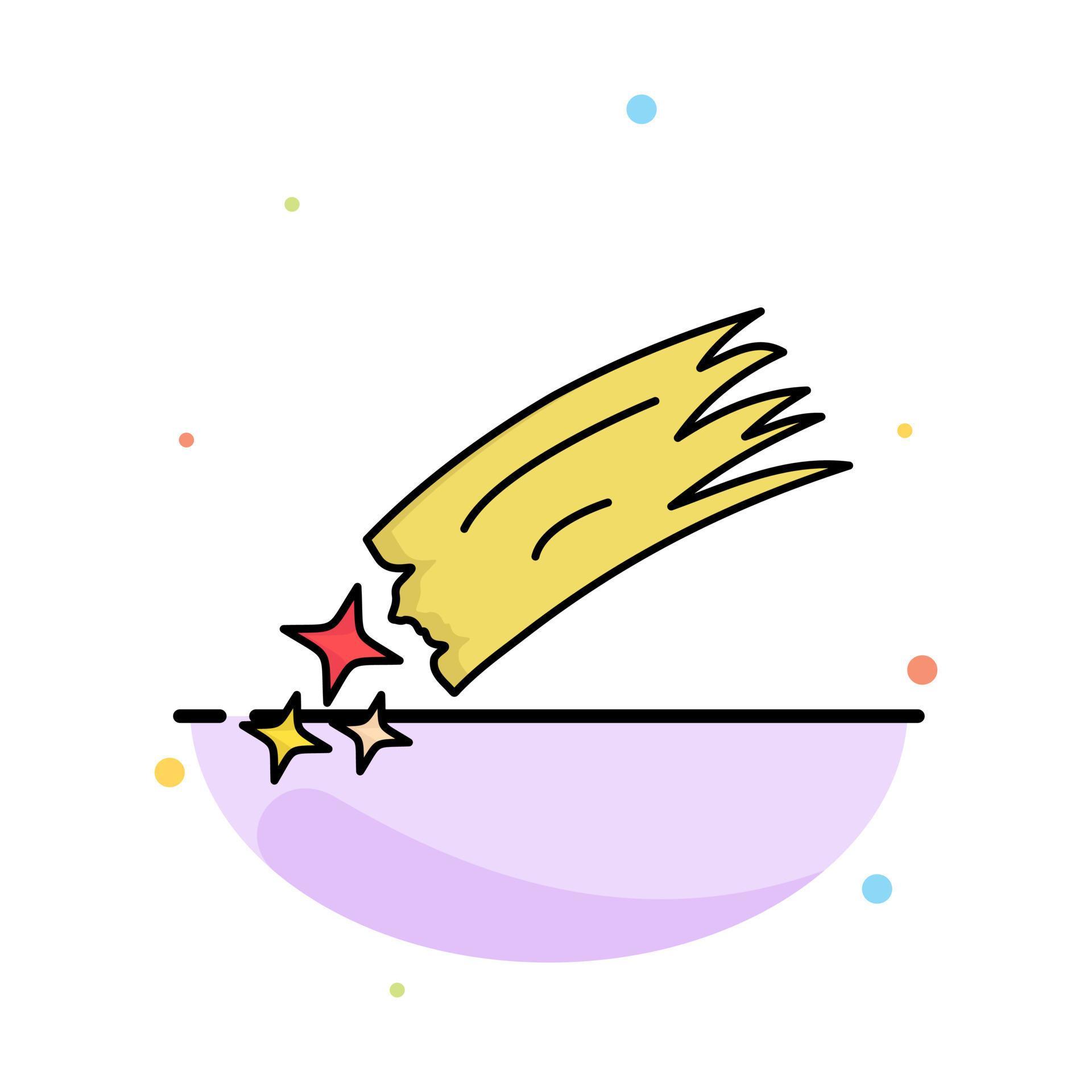 Asteroid Astronomy Meteor Space Comet Flat Color Icon Vector 19171761 Vector Art At Vecteezy