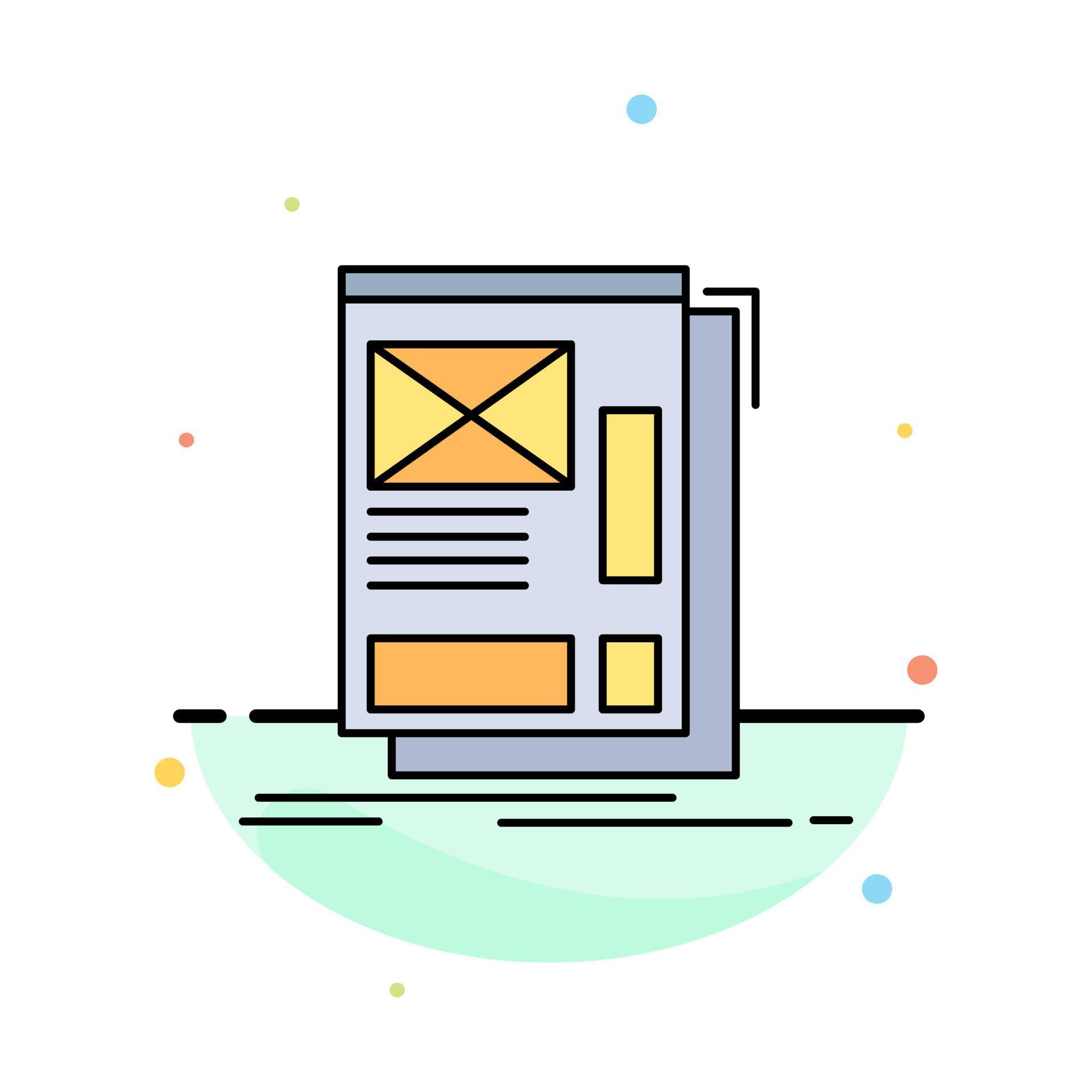 Wire Framing Web Layout Development Flat Color Icon Vector 19171842 Vector Art At Vecteezy