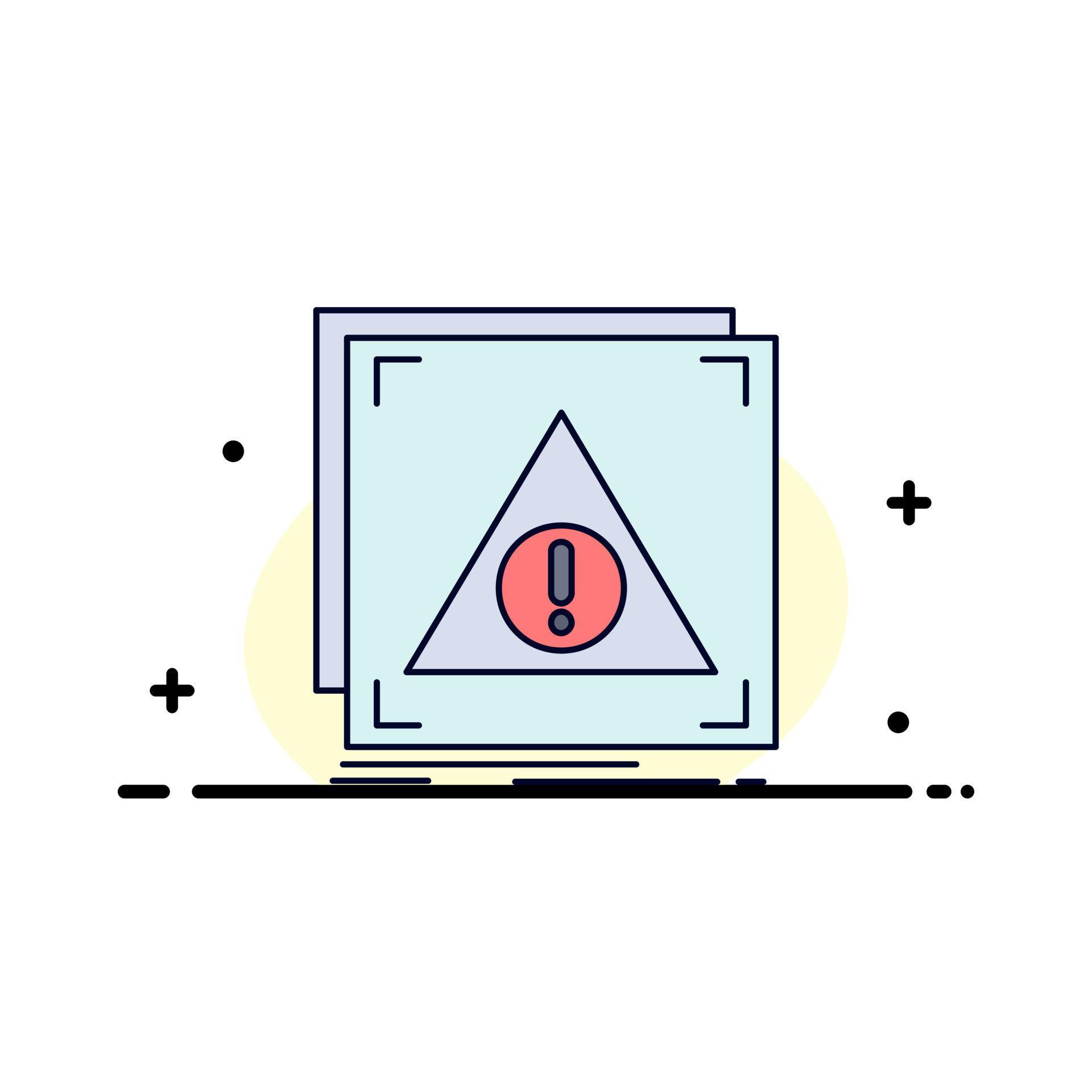 Error Application Denied Server Alert Flat Color Icon Vector 19172469