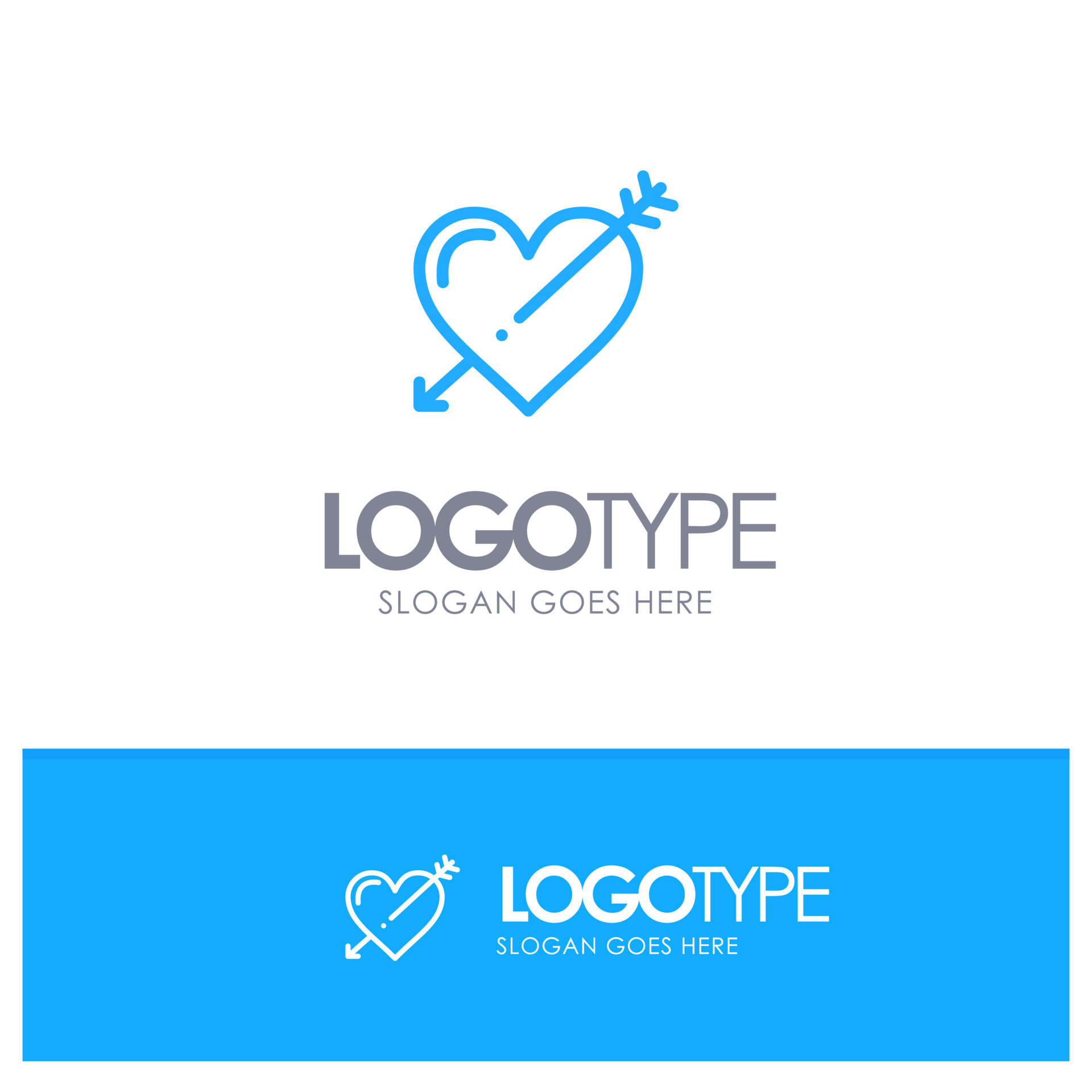 Heart Arrow Holidays Love Valentine Blue Outline Logo Place For Tagline heart-arrow-holidays-love-valentine-blue-outline-logo-place-for-tagline