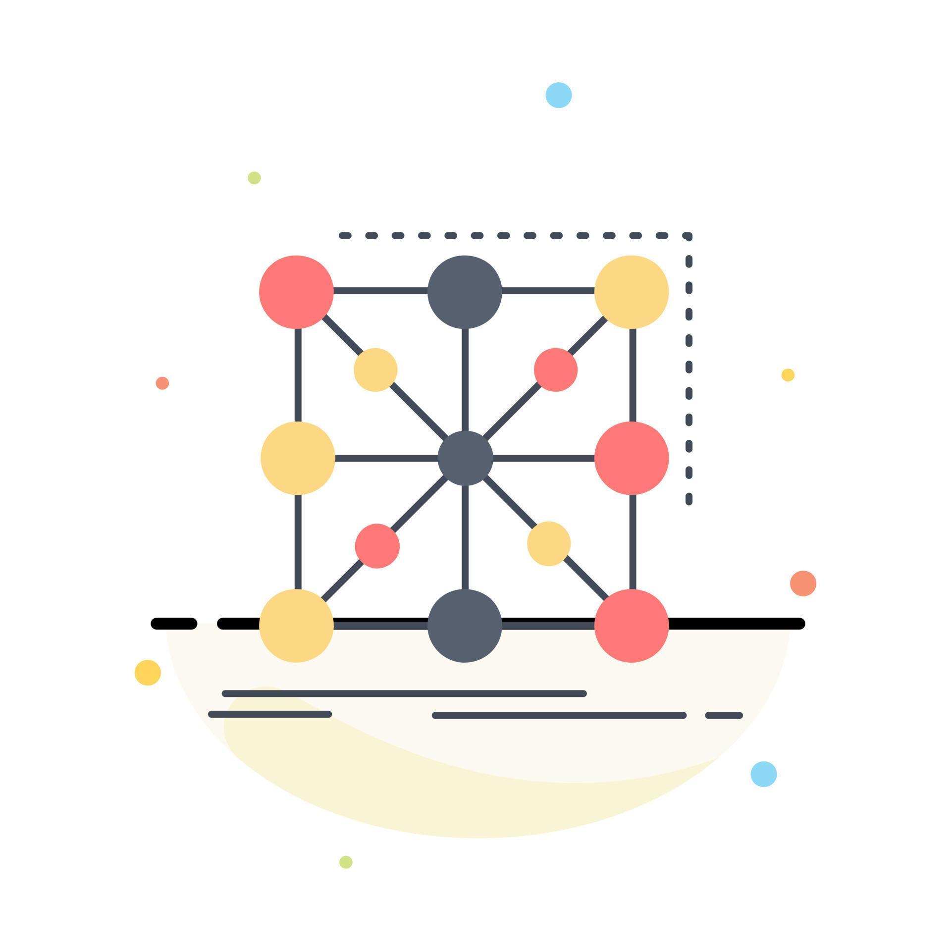 Data framework App cluster complex Flat Color Icon Vector 19173833 ...