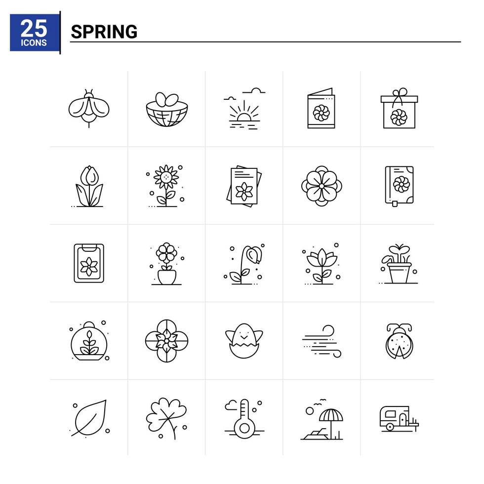 25 Spring icon set vector background 19174012 Vector Art at Vecteezy
