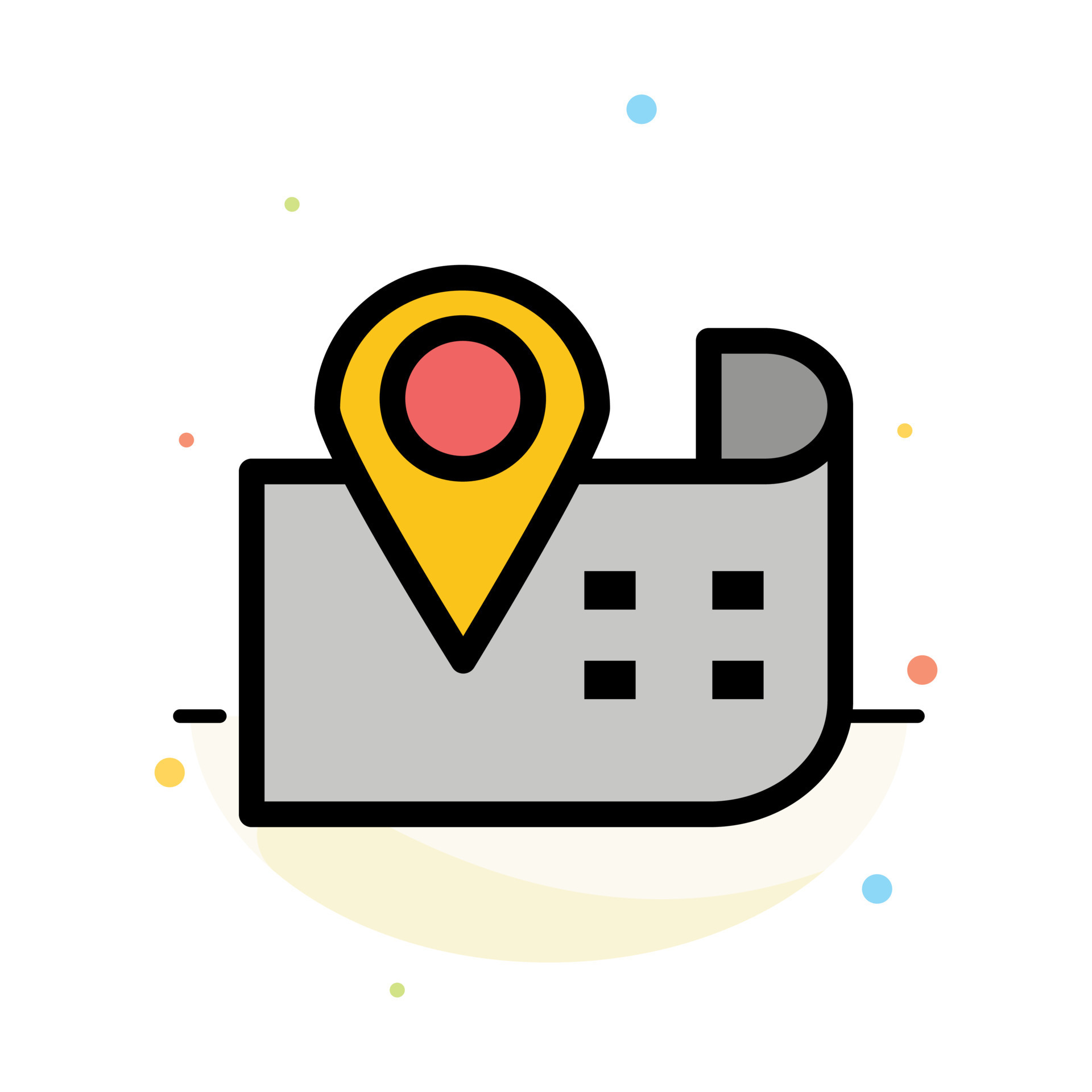 Map Navigation Location Abstract Flat Color Icon Template 19174794