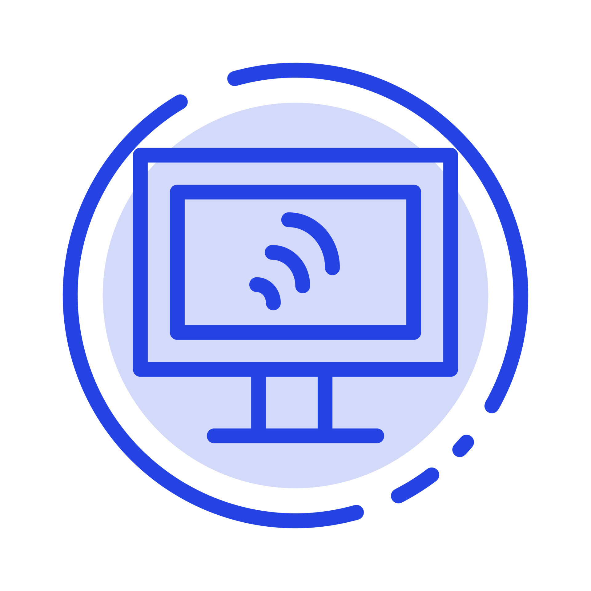 Computer Wifi Service Blue Dotted Line Line Icon 19174874 Vector Art At Vecteezy