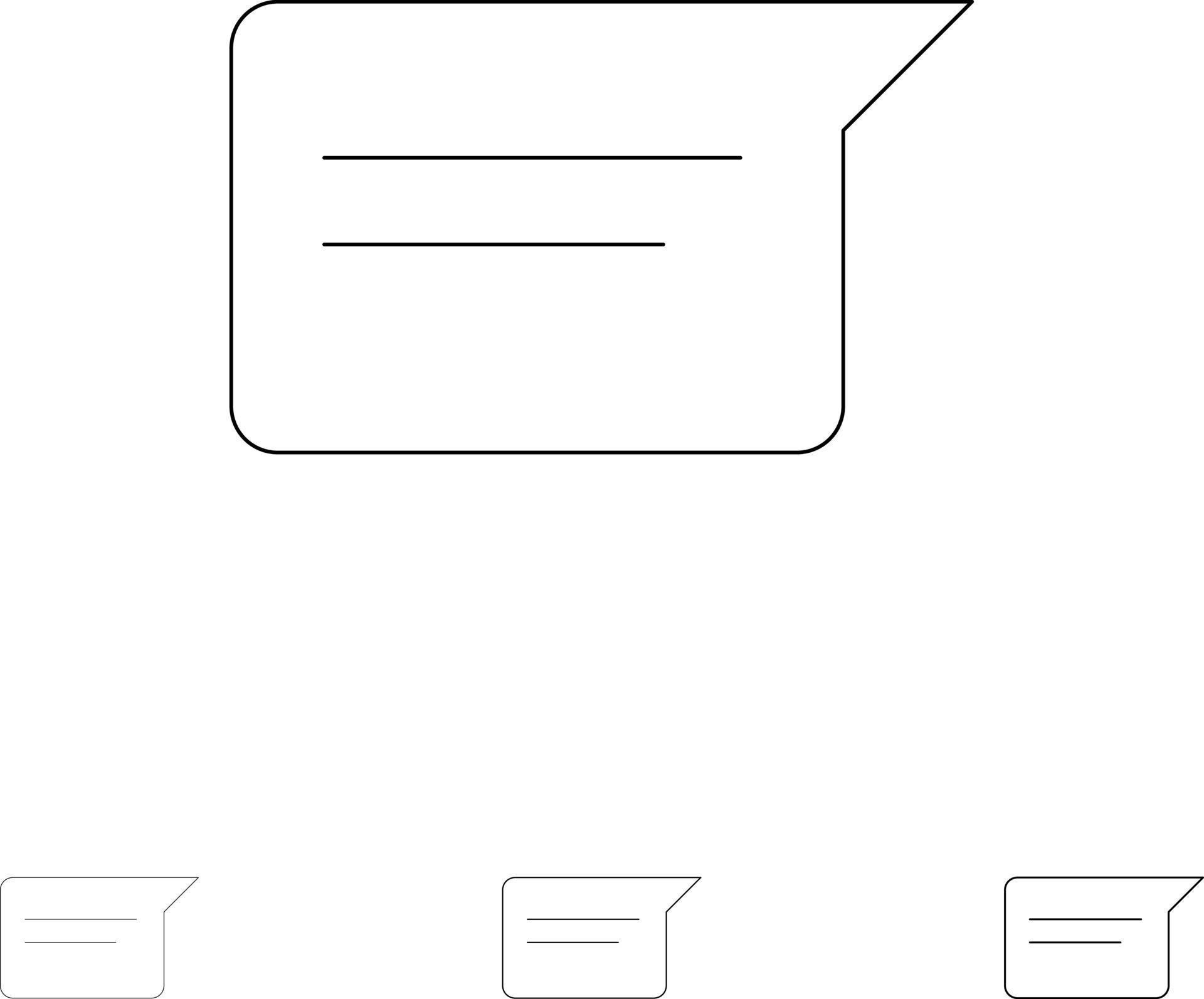 Chat Basic Chatting Ui Bold And Thin Black Line Icon Set 19175425