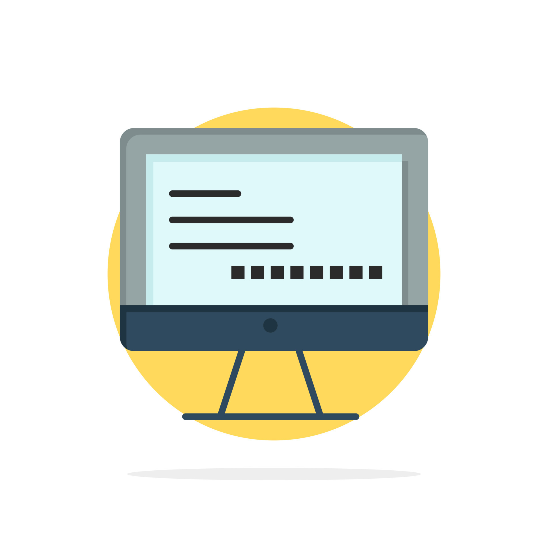 Computer Monitor Text Education Abstract Circle Background Flat color ...