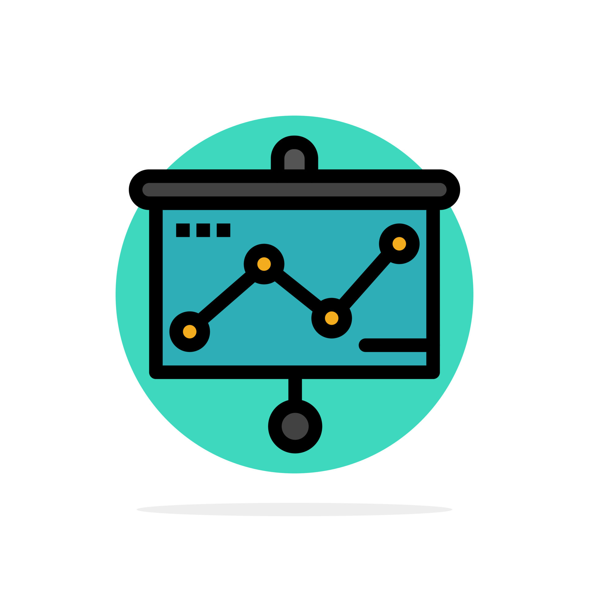 Chart Presentation Graph Projector Abstract Circle Background Flat Color Icon 19175909 Vector