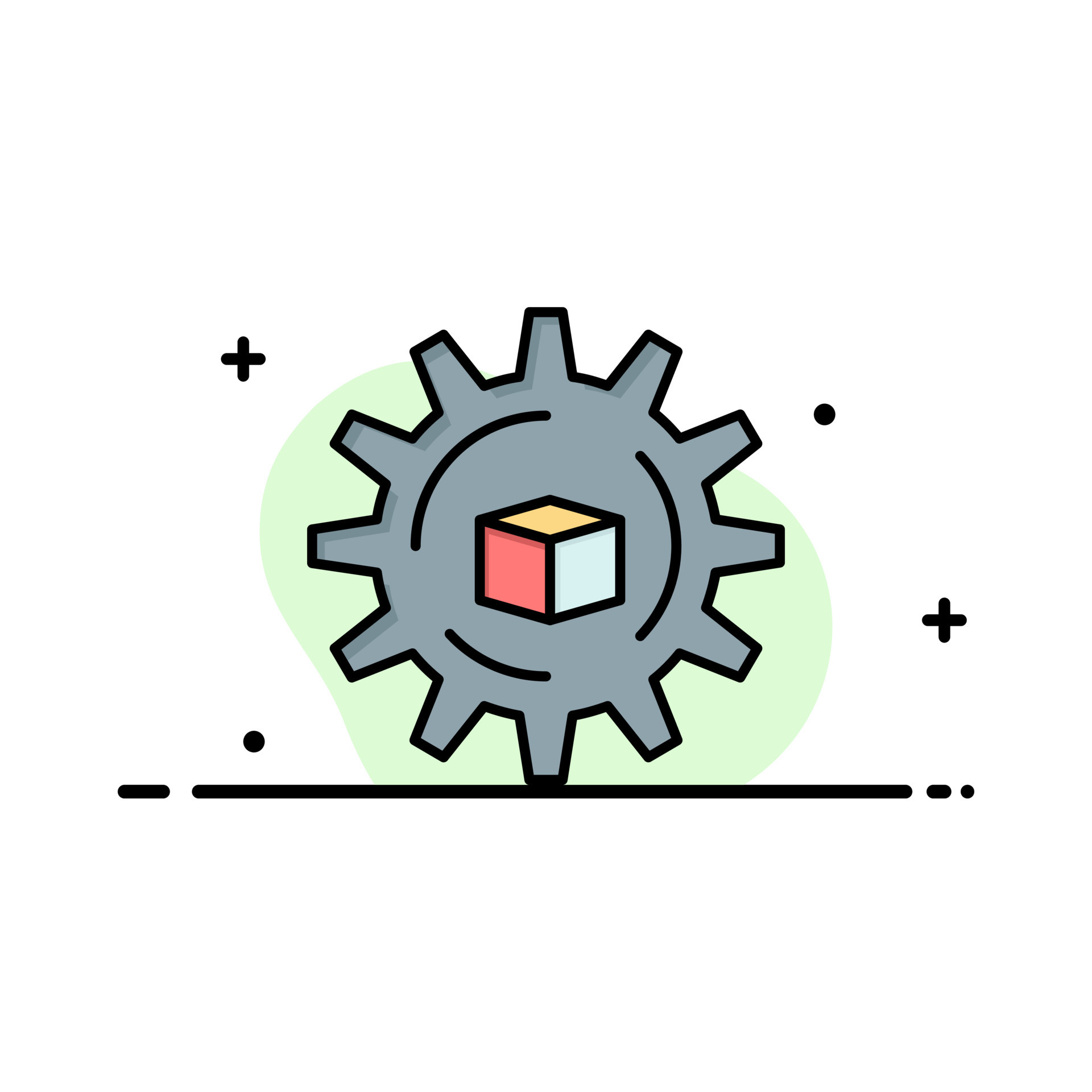 Automated Data Solution Science Business Logo Template Flat Color ...