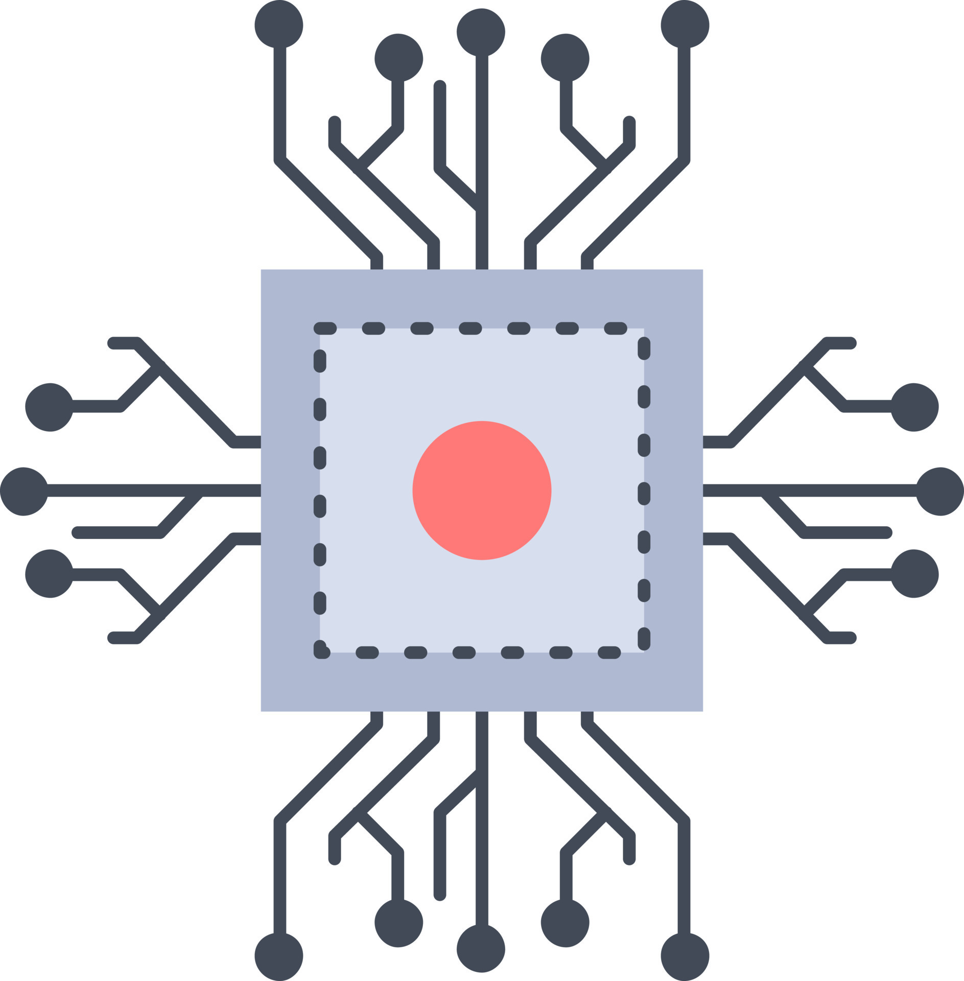 Chip Cpu Microchip Processor Technology Flat Color Icon Vector 19176554 Vector Art At Vecteezy