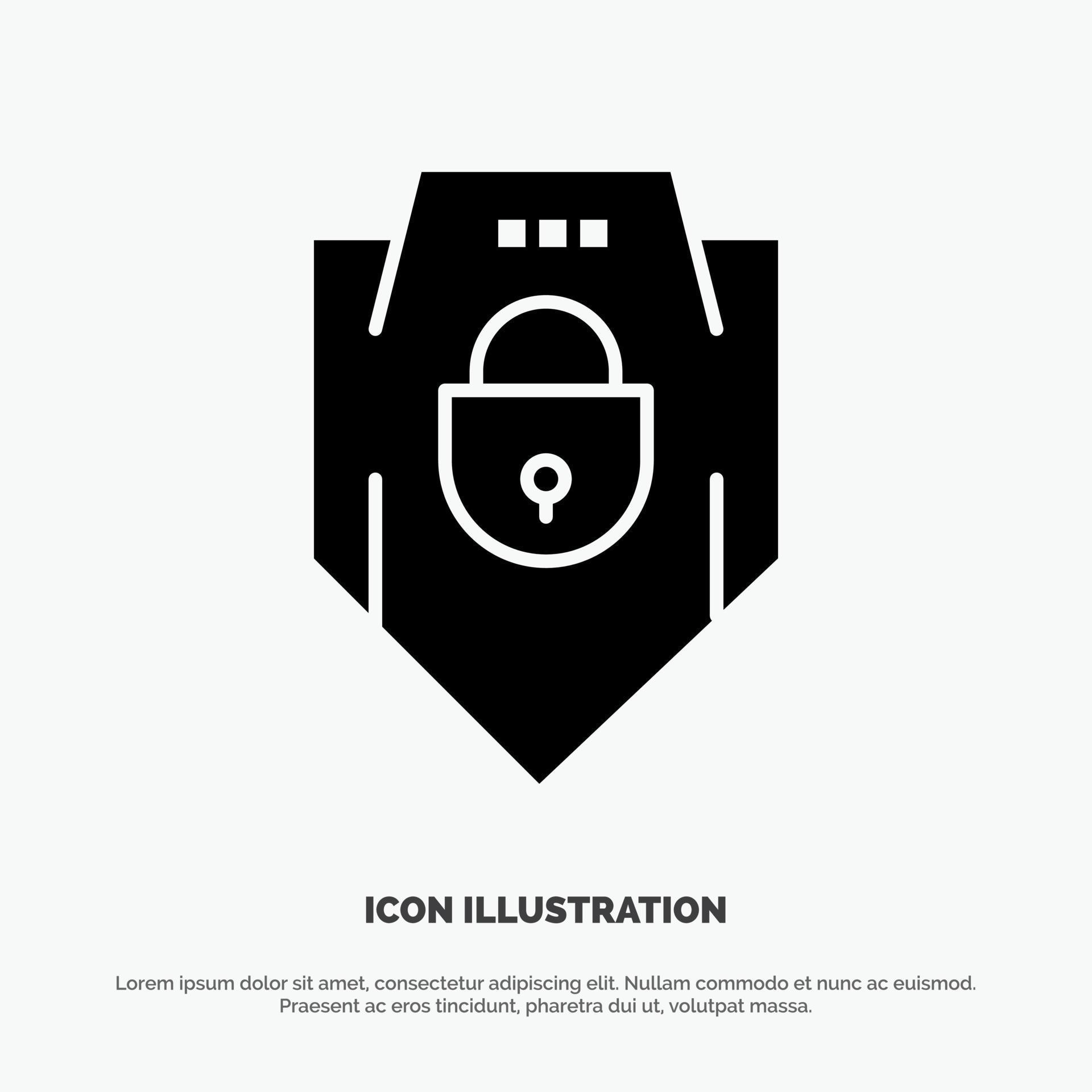 Internet Password Shield Web Security Solid Glyph Icon Vector 19176802