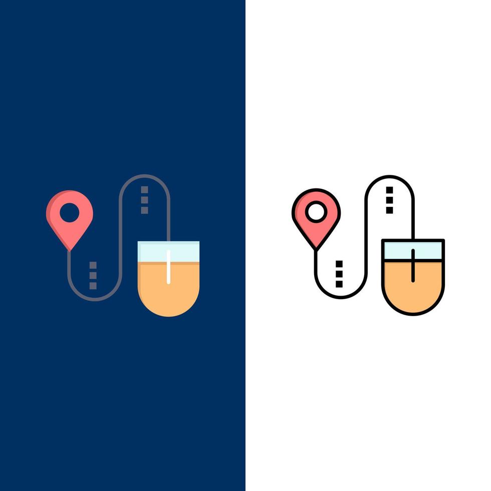 Mouse Location Search Computer Icons Flat And Line Filled Icon Set Vector Blue Background
