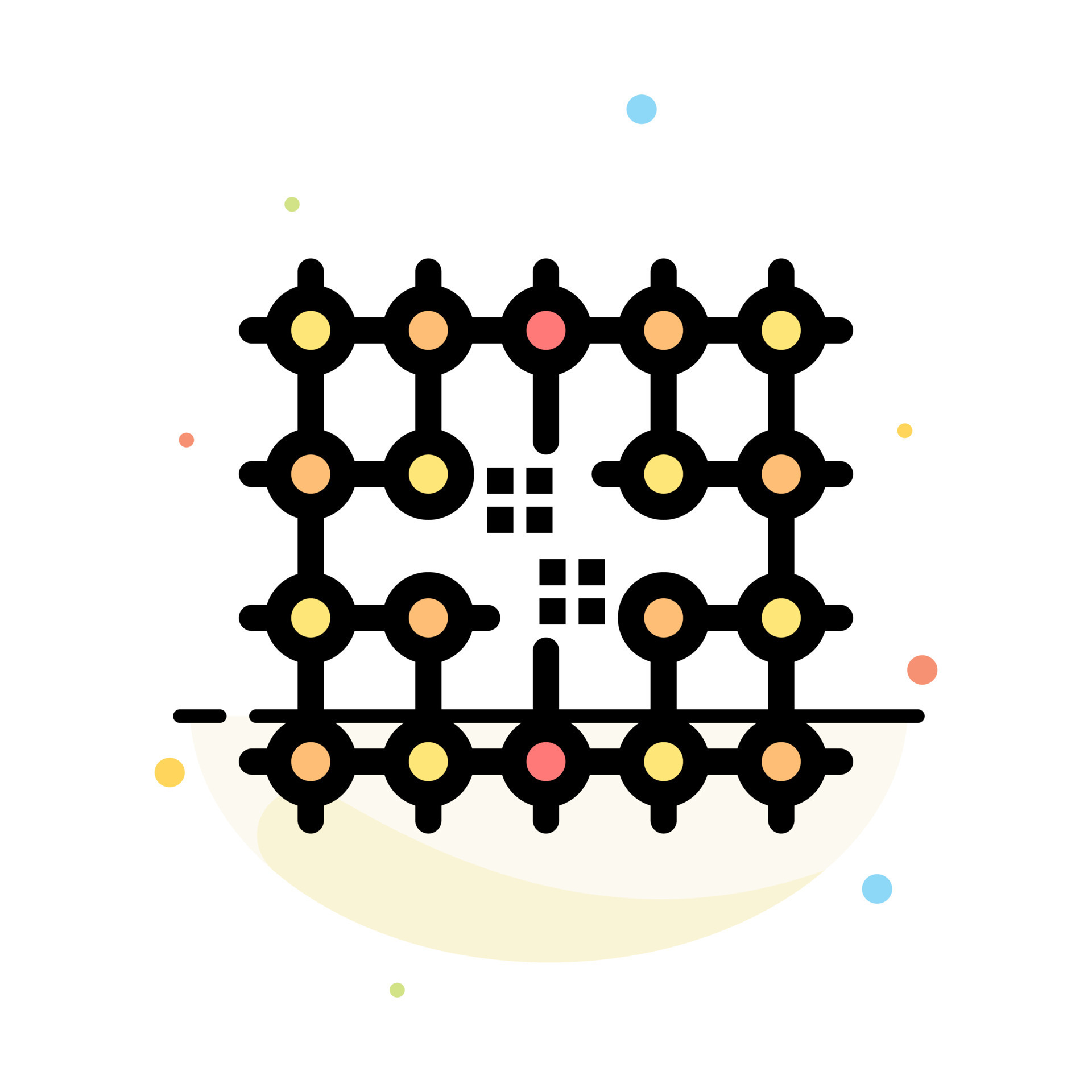 Chip Connection Electricity Grid Material Abstract Flat Color Icon