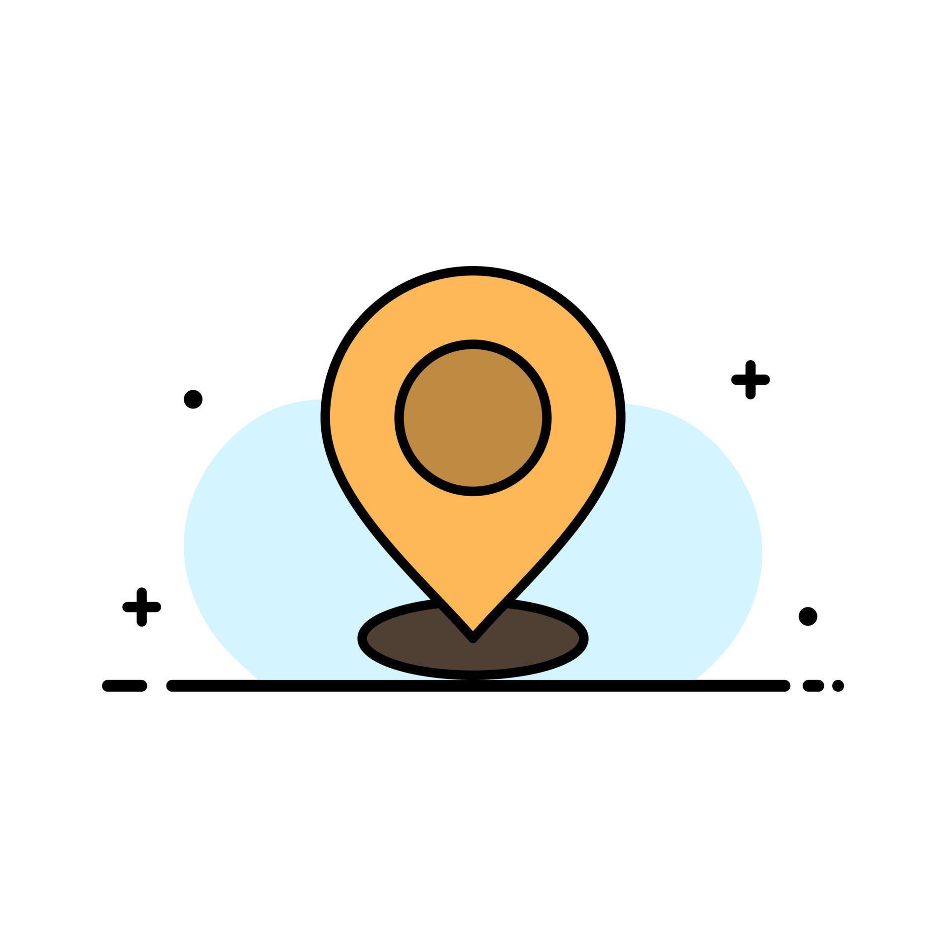 Location Map Mark Marker Pin Place Point Pointer Business Flat Line Filled Icon Vector Banner