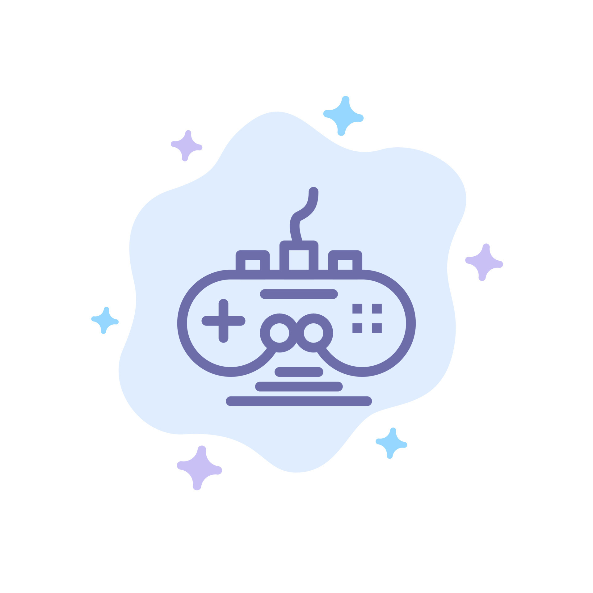 Controller Game Game Controller Gamepad Blue Icon On Abstract Cloud