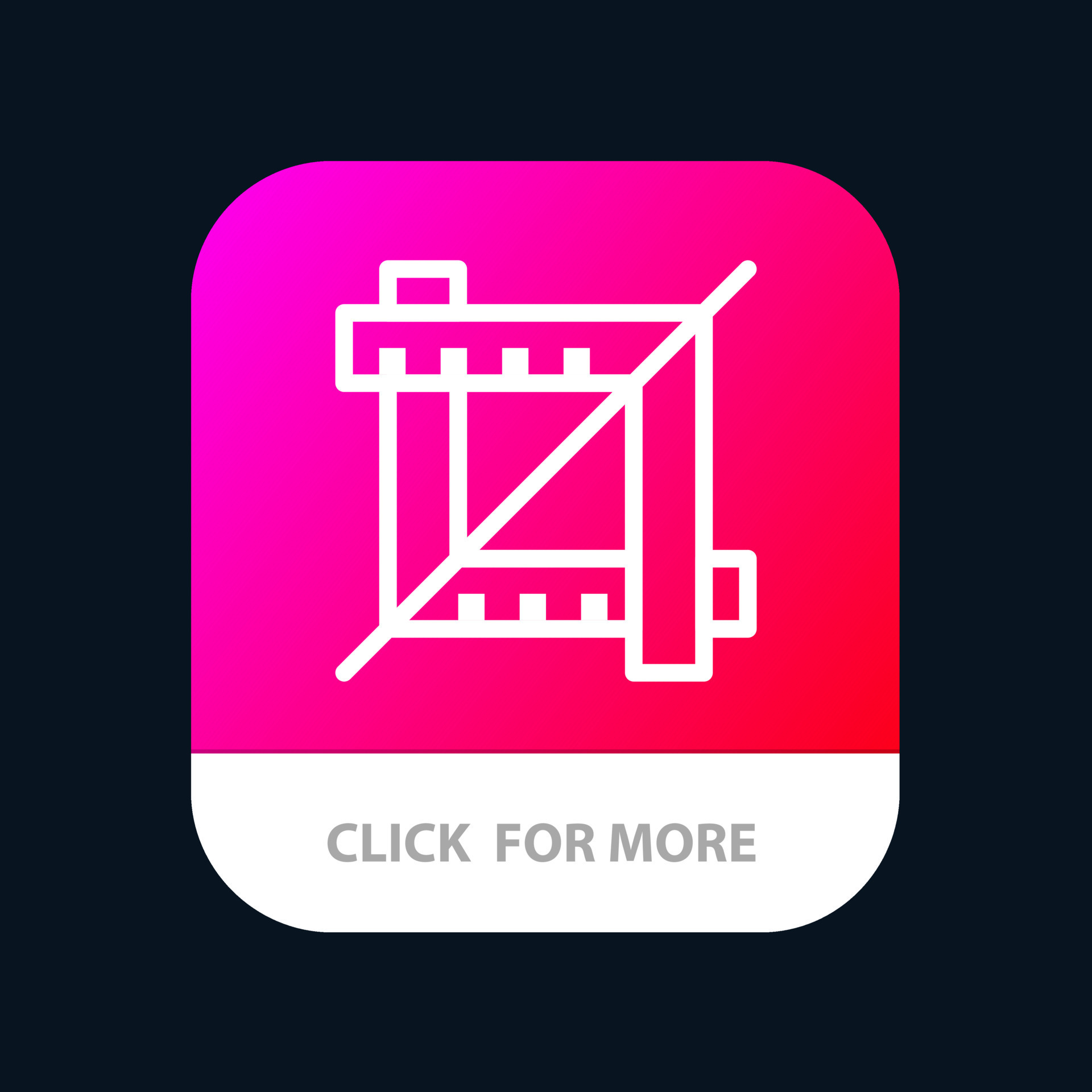 Crop Design Graphic Mobile App Button Android And Ios Line Version